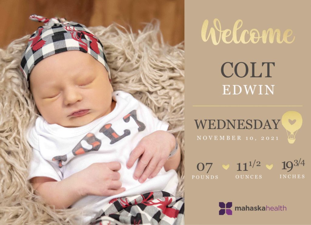 Welcome Colt Edwin! - Mahaska Health