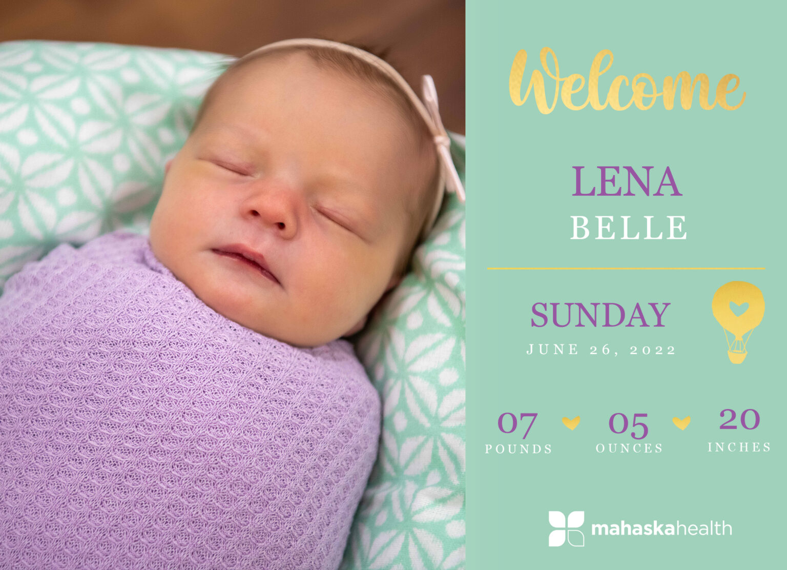 Welcome Lena Belle! - Mahaska Health