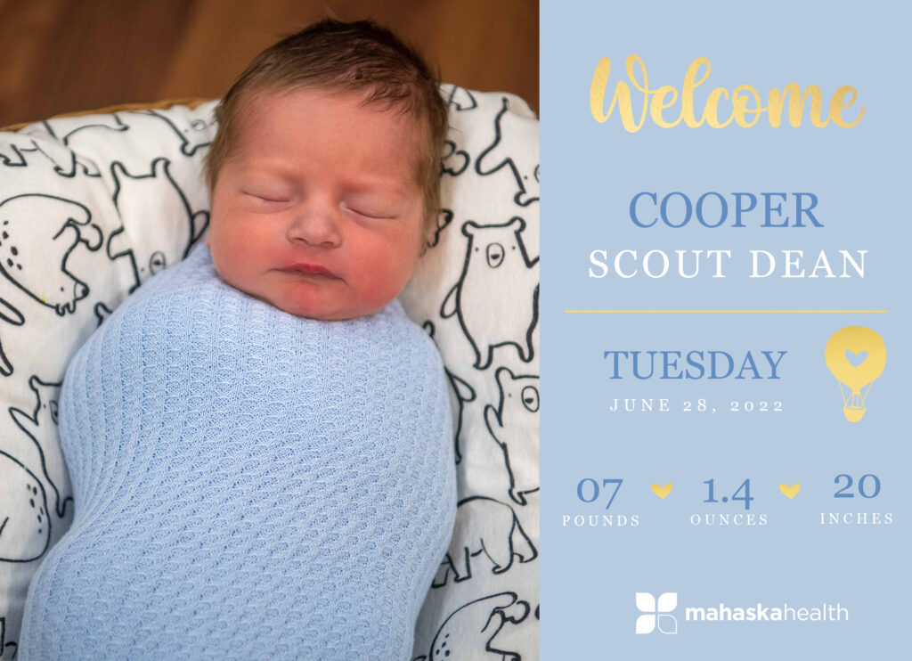 Welcome Cooper Scout Dean! - Mahaska Health