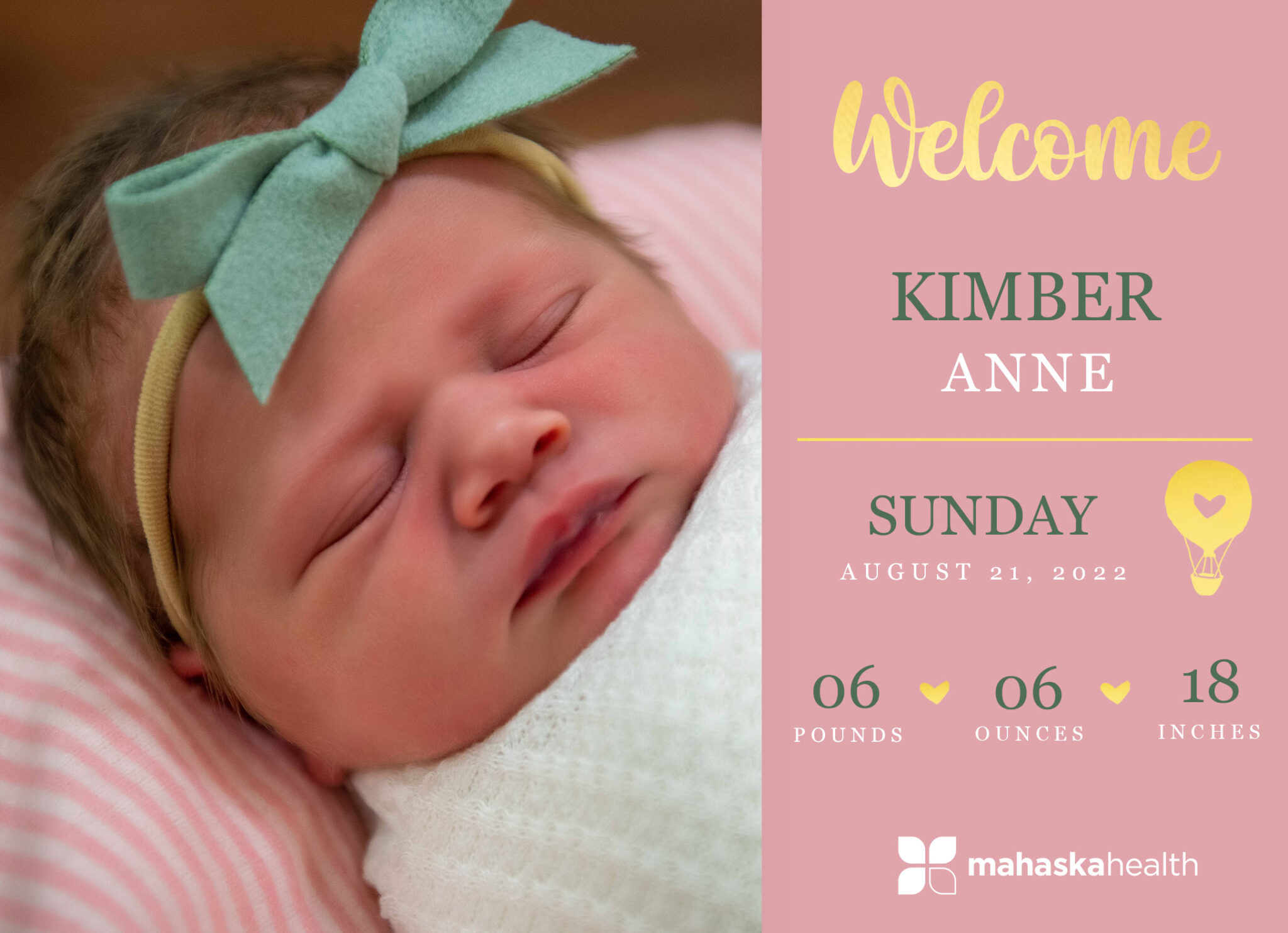 Welcome Kimber Anne! - Mahaska Health