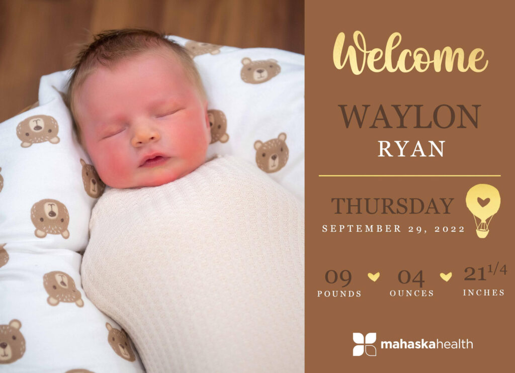 Welcome Waylon Ryan! - Mahaska Health