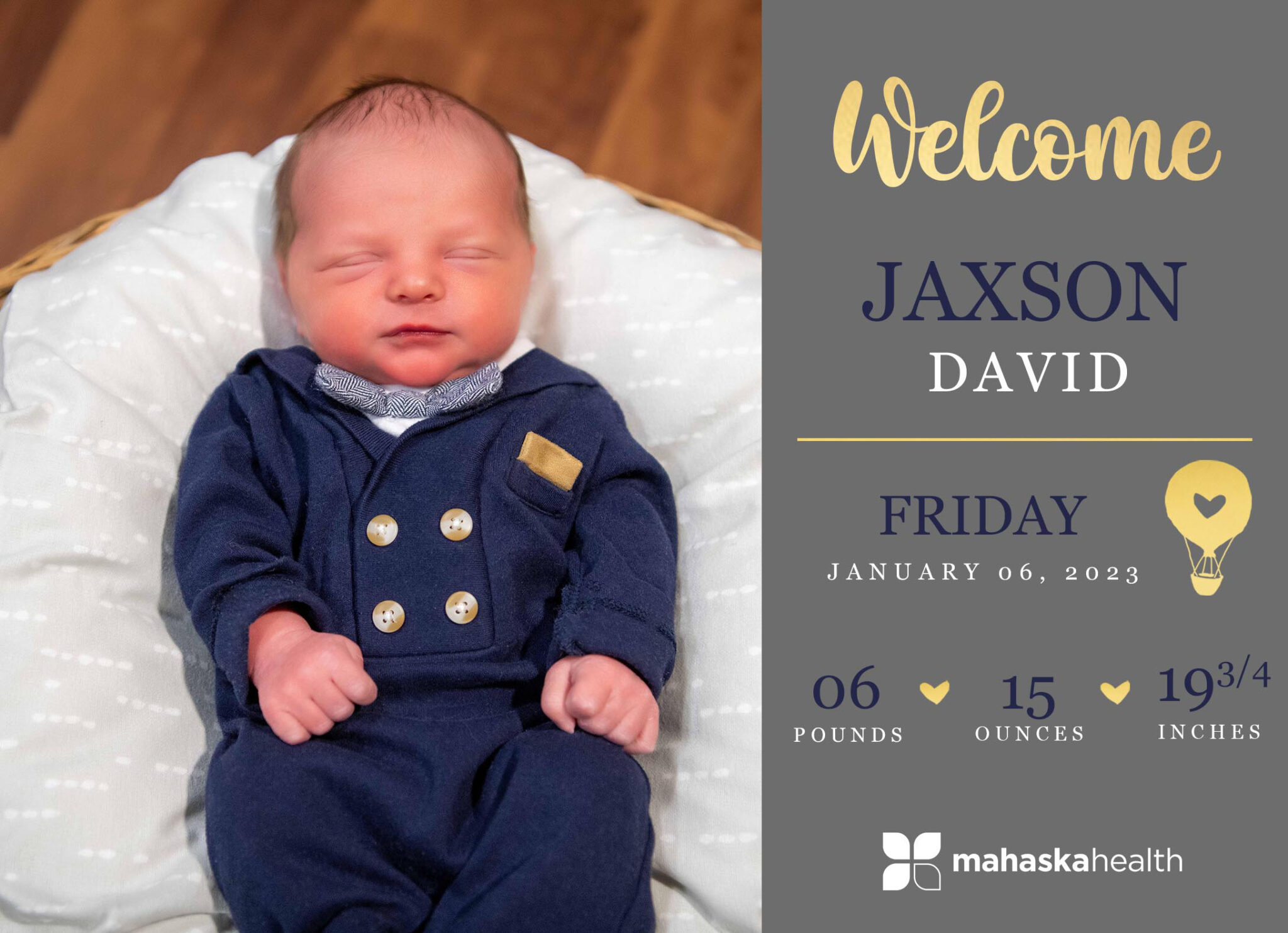 Welcome Jaxson David! - Mahaska Health