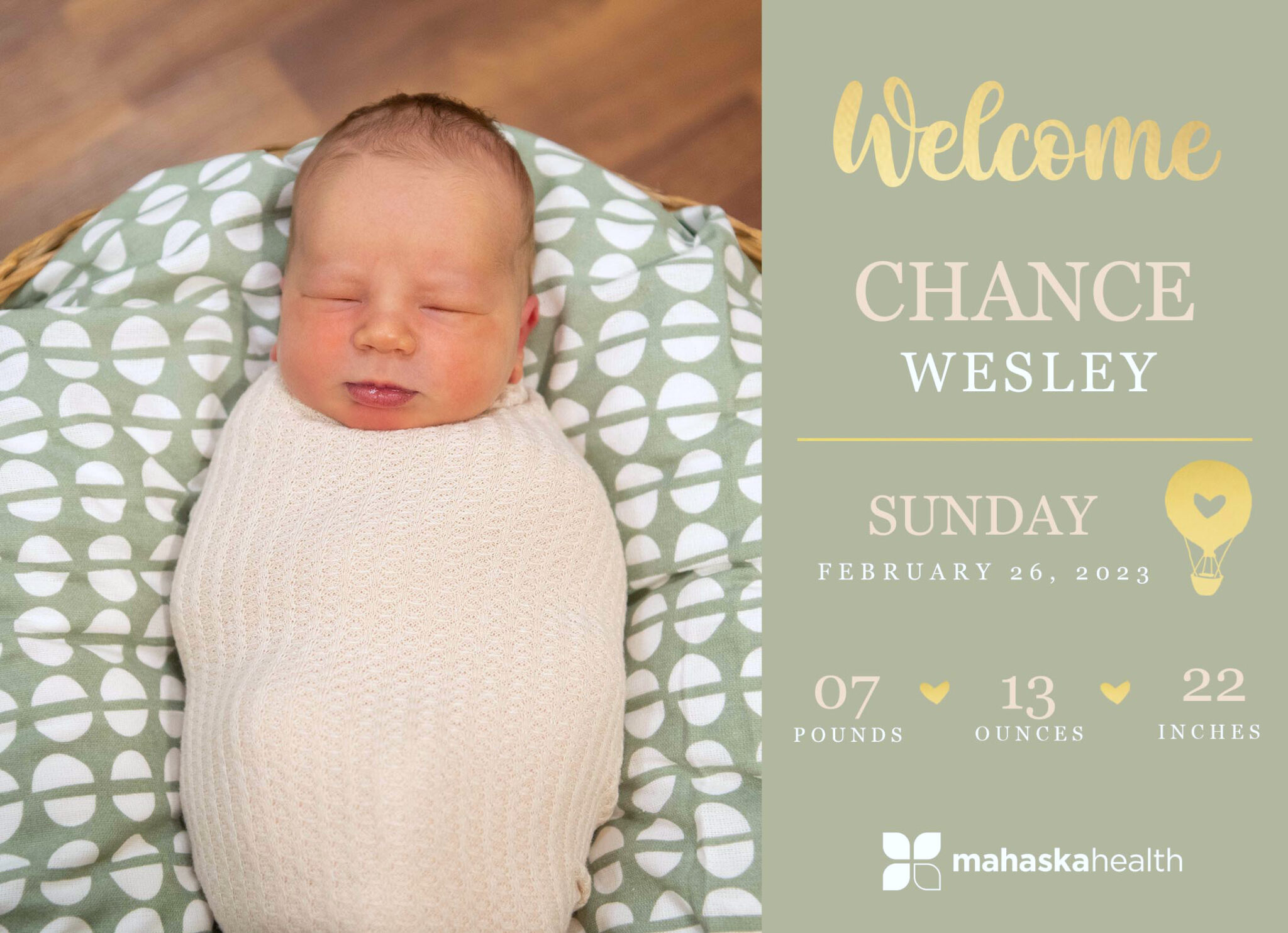 Welcome Chance Wesley! - Mahaska Health