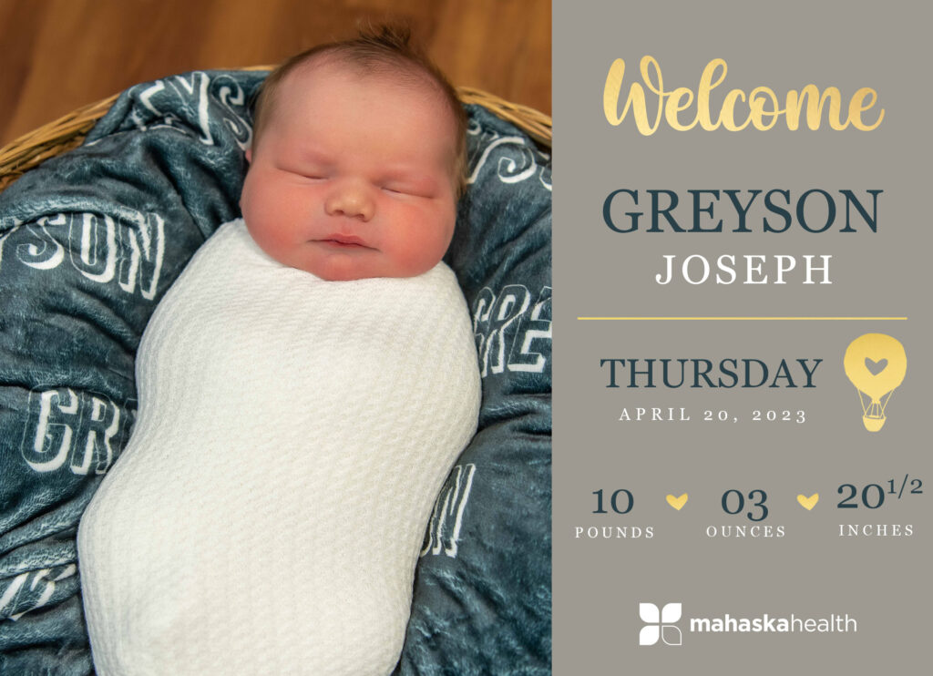 Welcome Greyson Joseph! - Mahaska Health