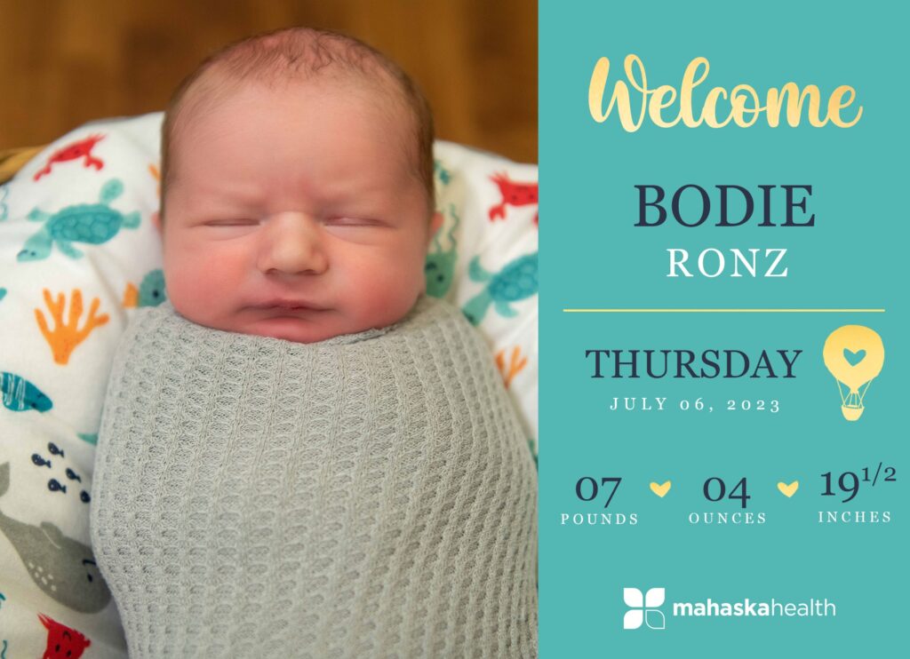Welcome Bodie Ronz! - Mahaska Health