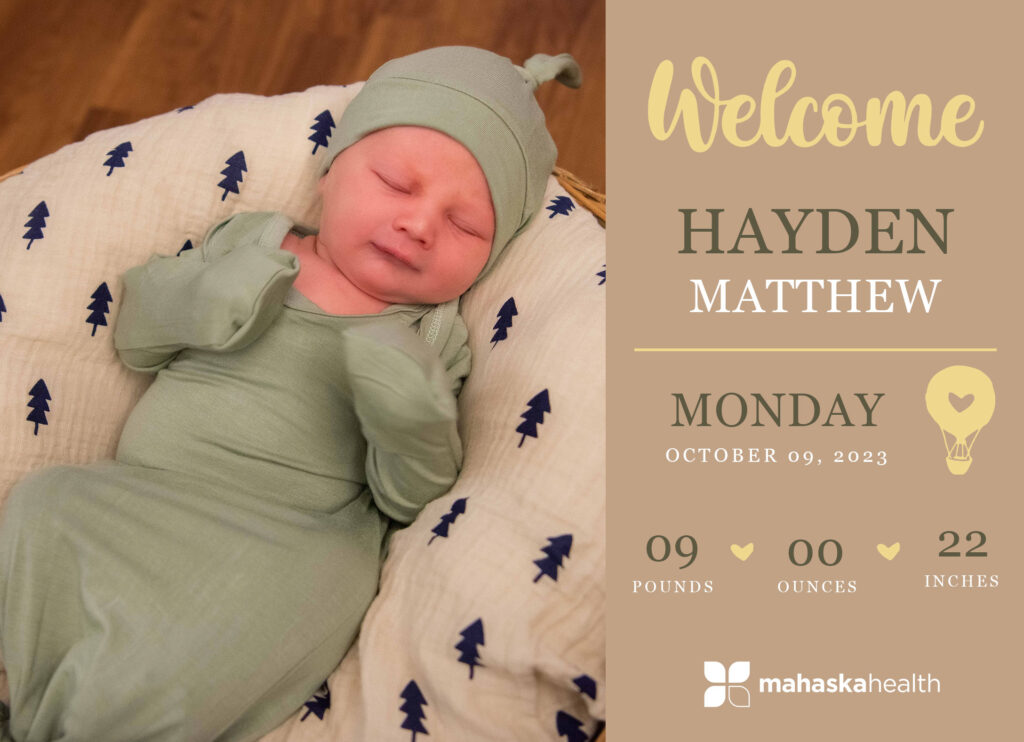 Welcome Hayden Matthew! - Mahaska Health