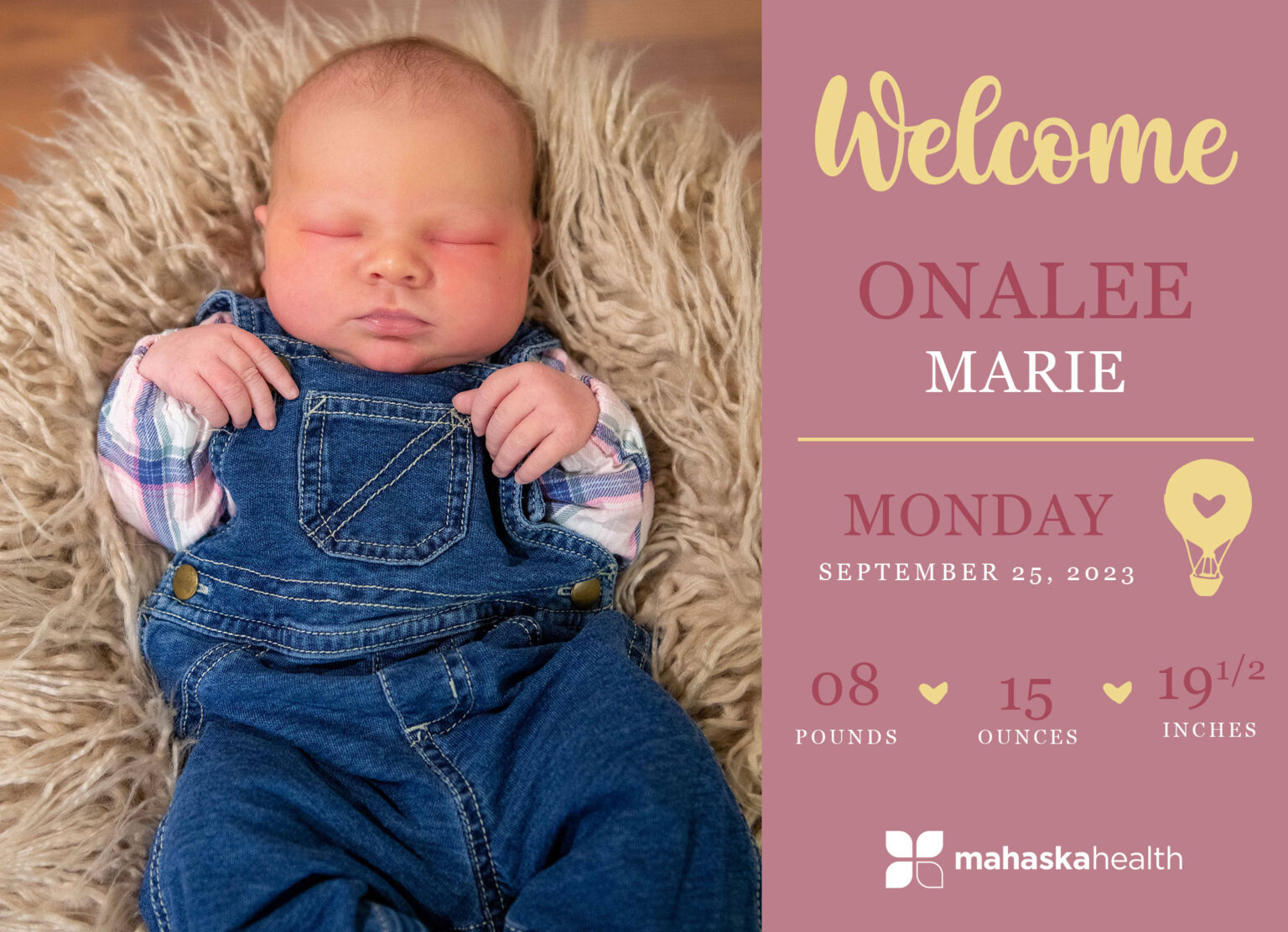 Welcome Onalee Marie! - Mahaska Health