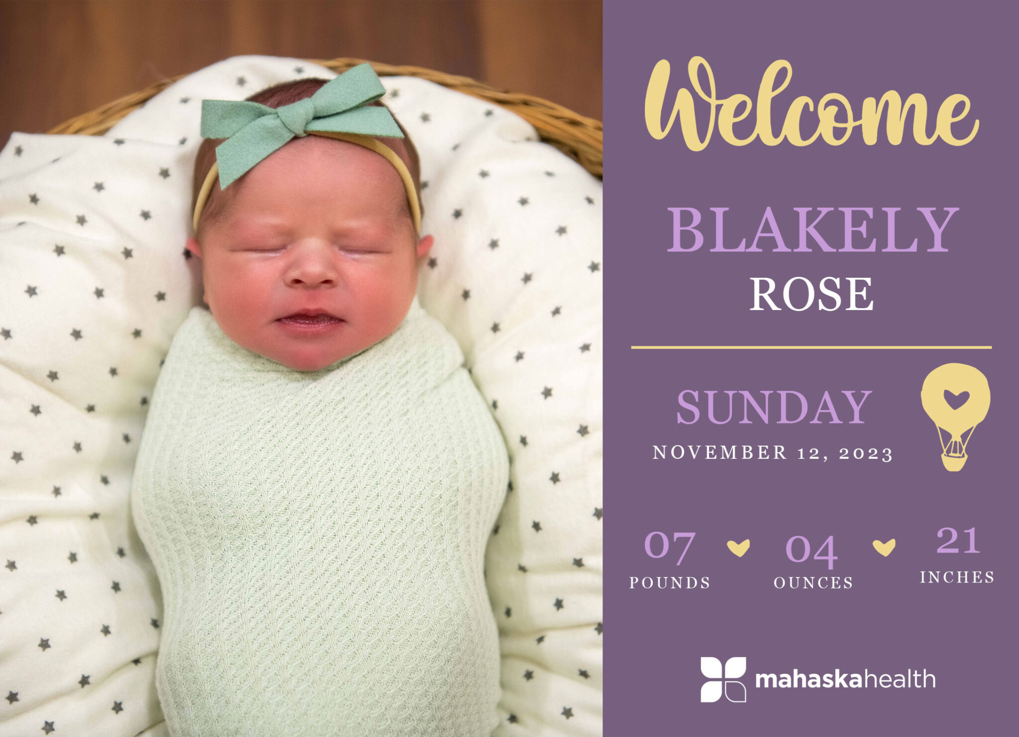 Welcome Blakely Rose! - Mahaska Health
