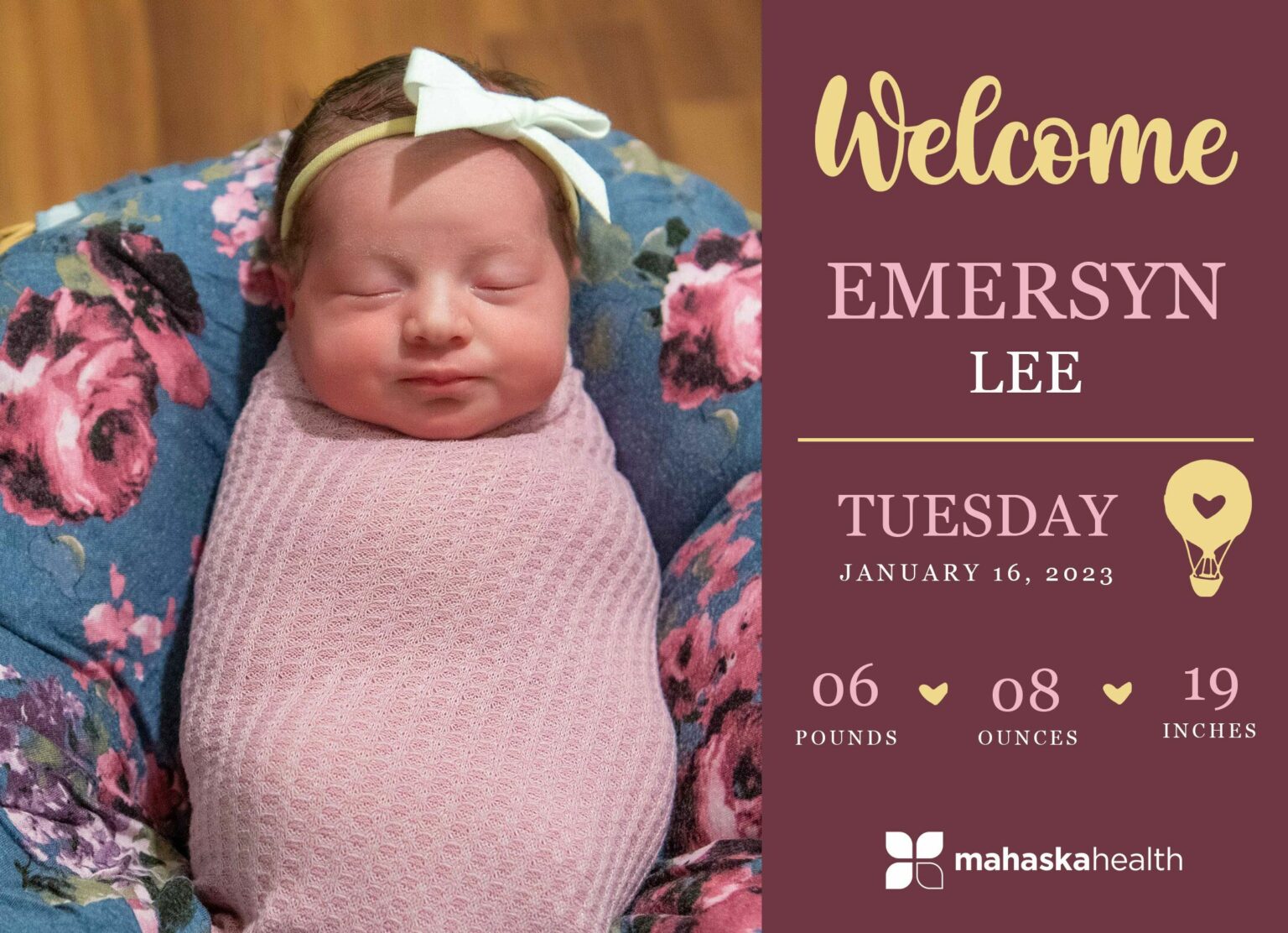 Welcome Emersyn Lee! - Mahaska Health