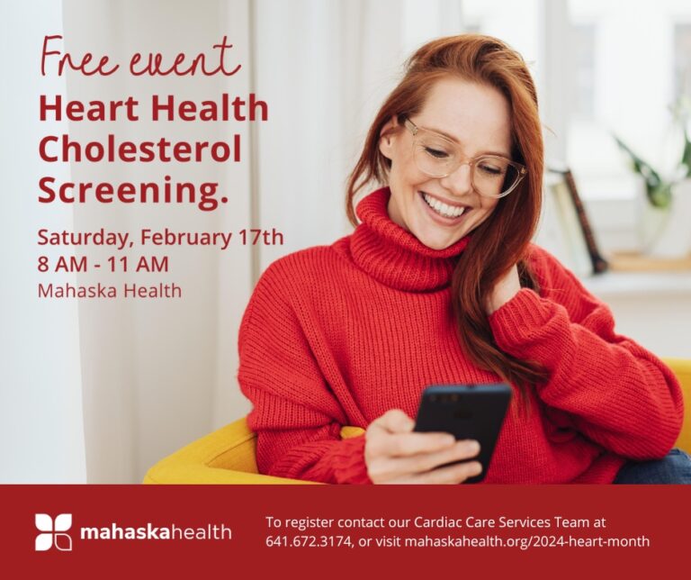 Free Community Cholesterol Screening Event At Mahaska Health - Mahaska ...
