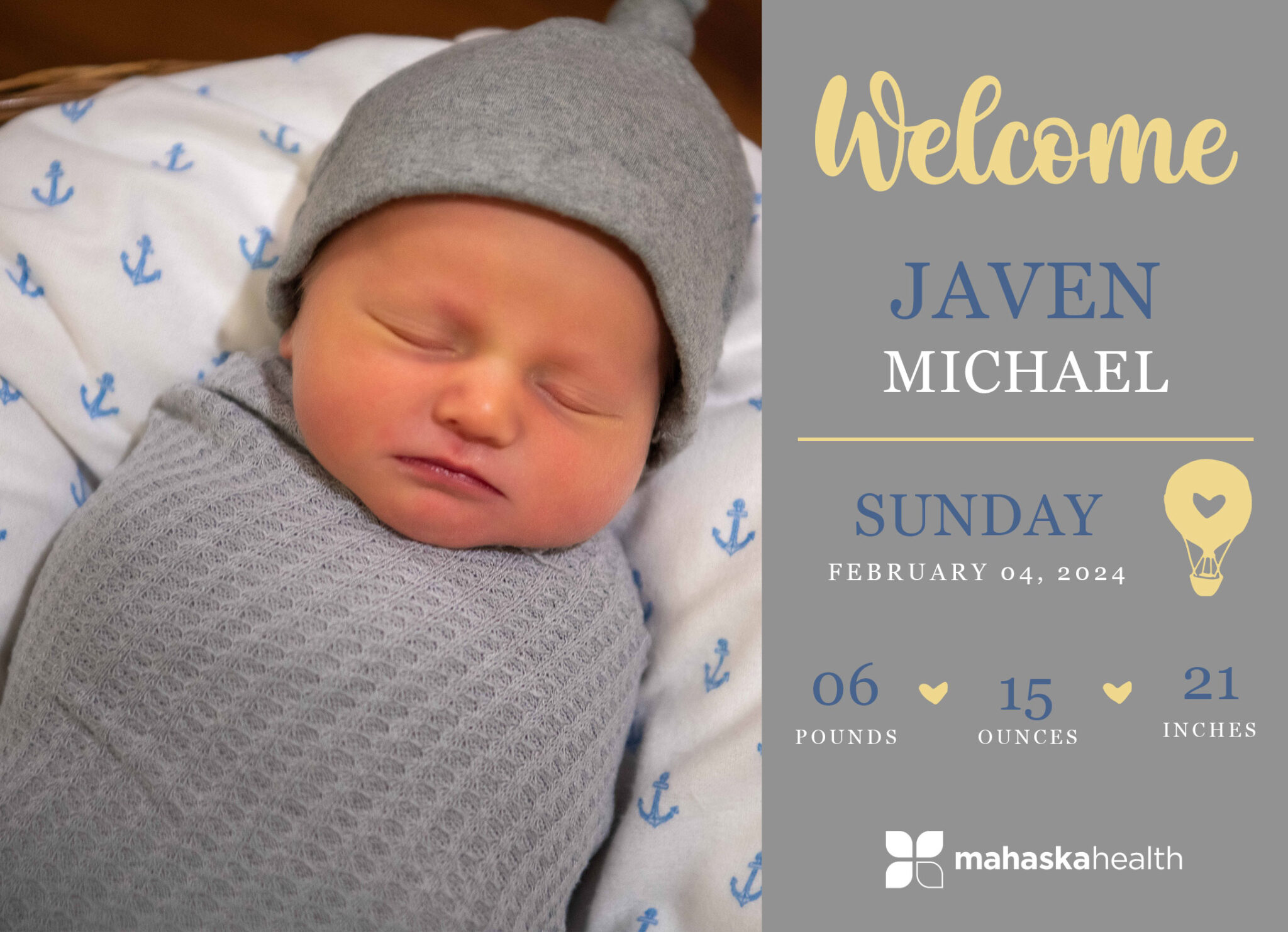 Welcome Javen Michael! - Mahaska Health