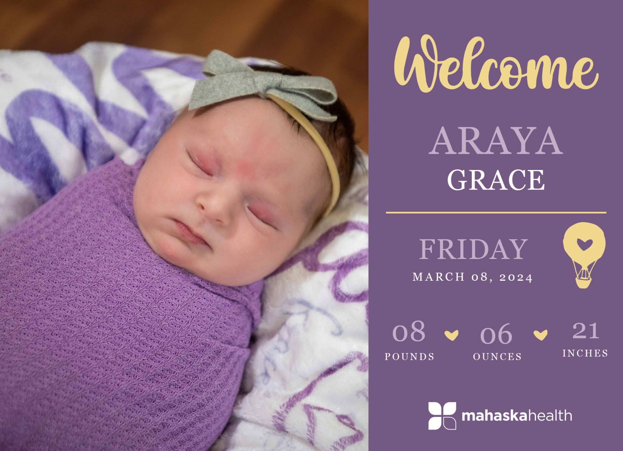 Welcome Araya Grace! - Mahaska Health