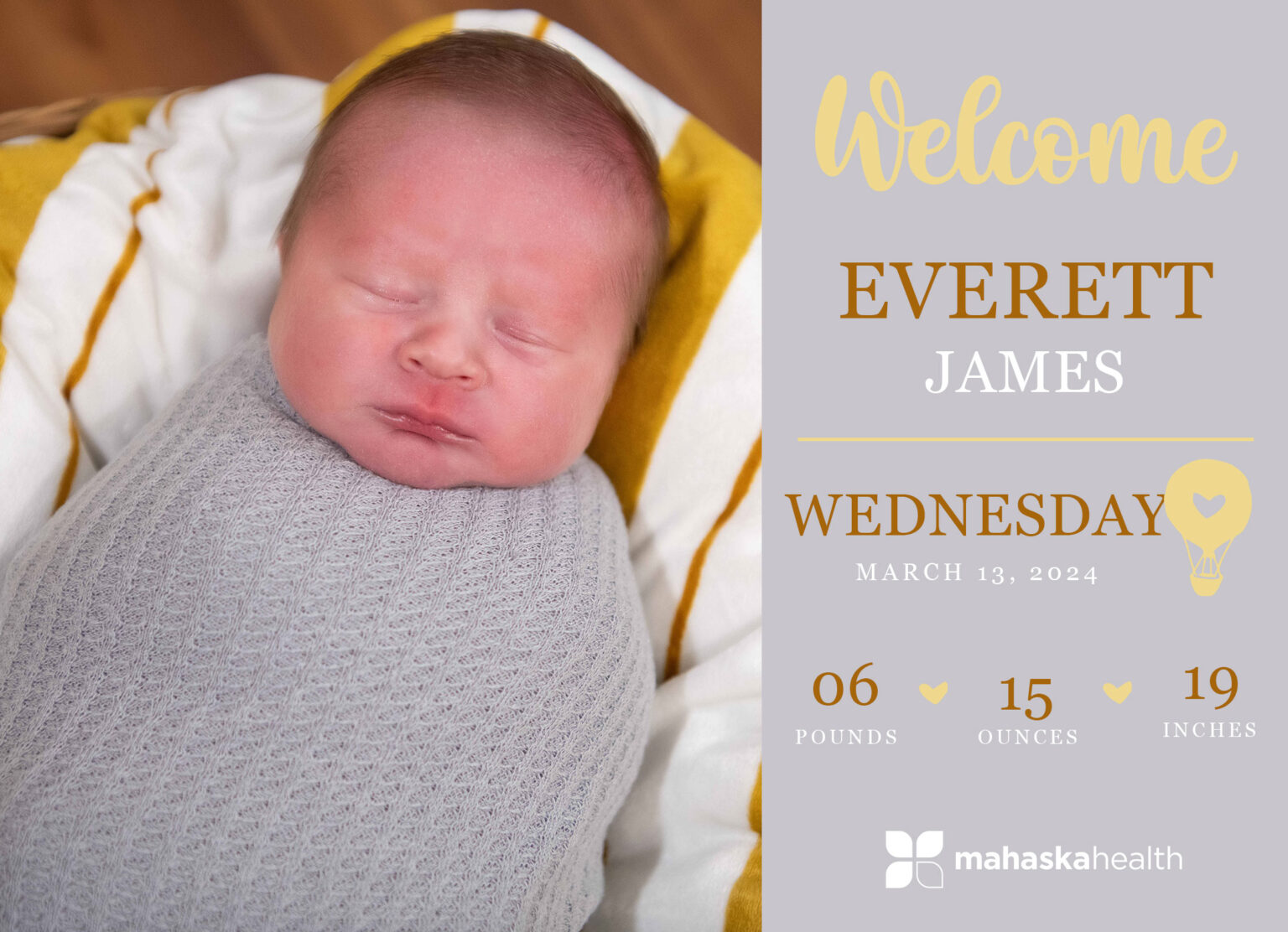 Welcome Everett James! - Mahaska Health