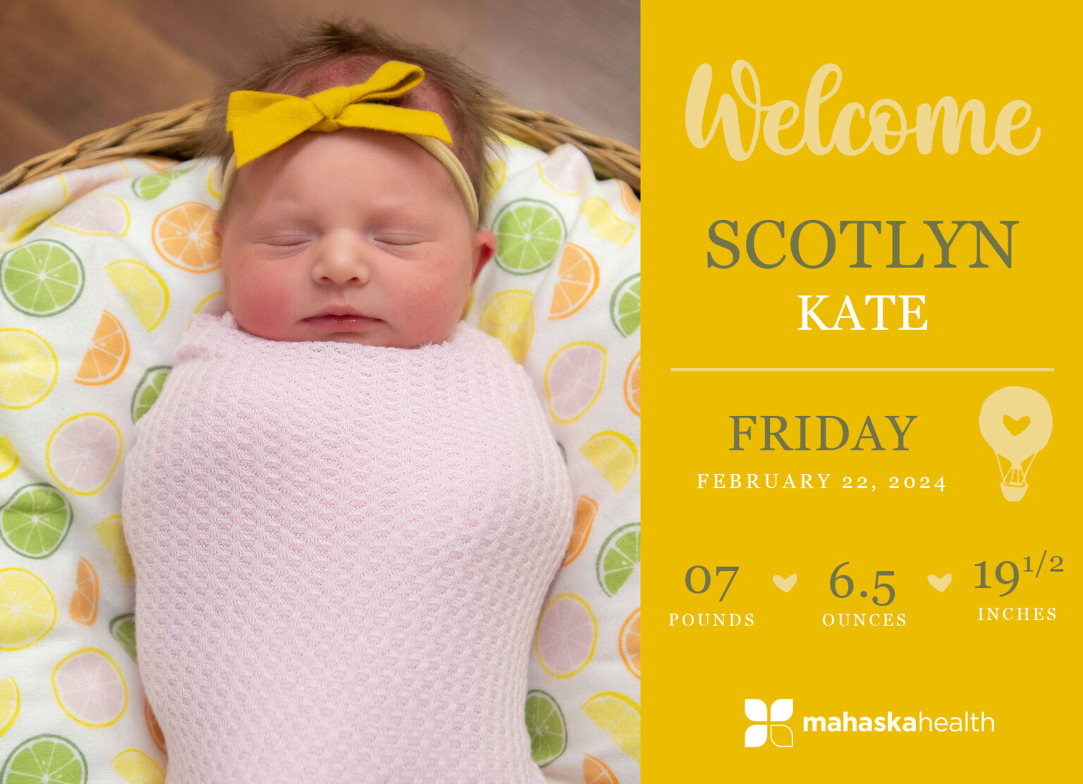 Welcome Scotlyn Kate! - Mahaska Health