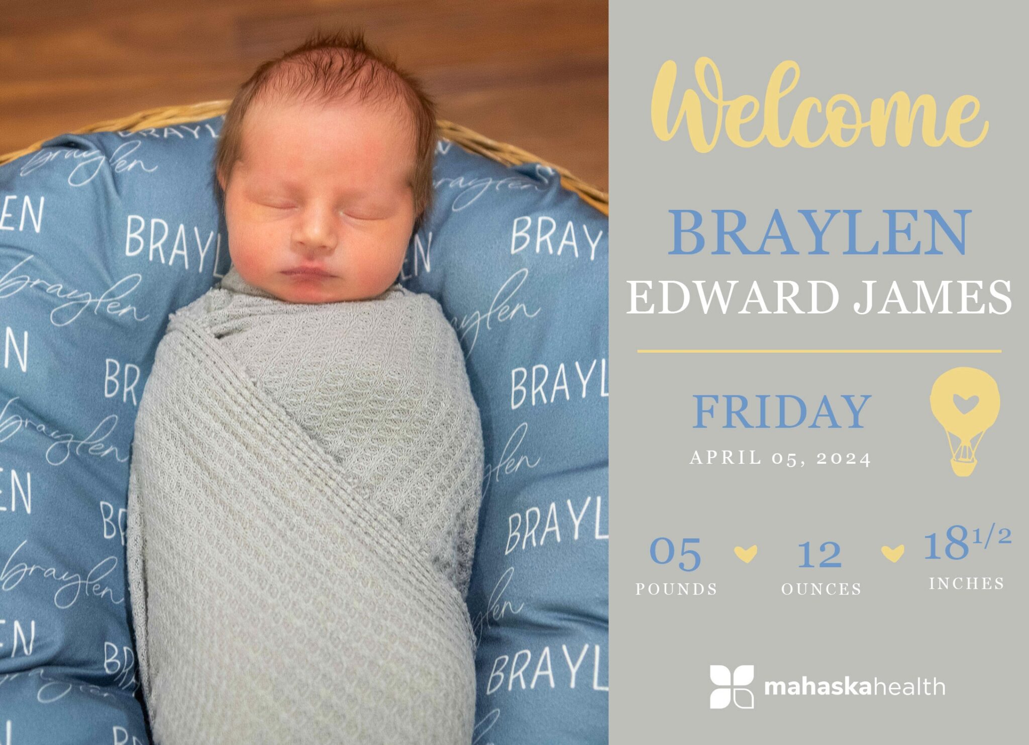 Welcome Braylen Edward James! - Mahaska Health
