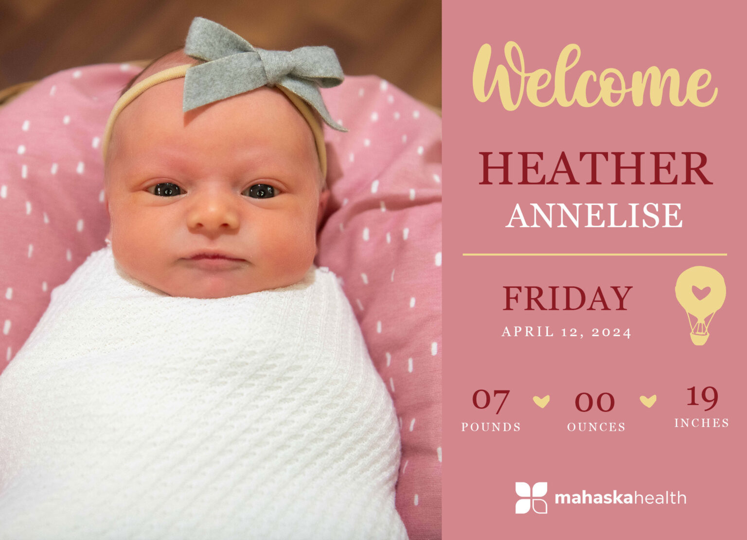 Welcome Heather Annelise! - Mahaska Health