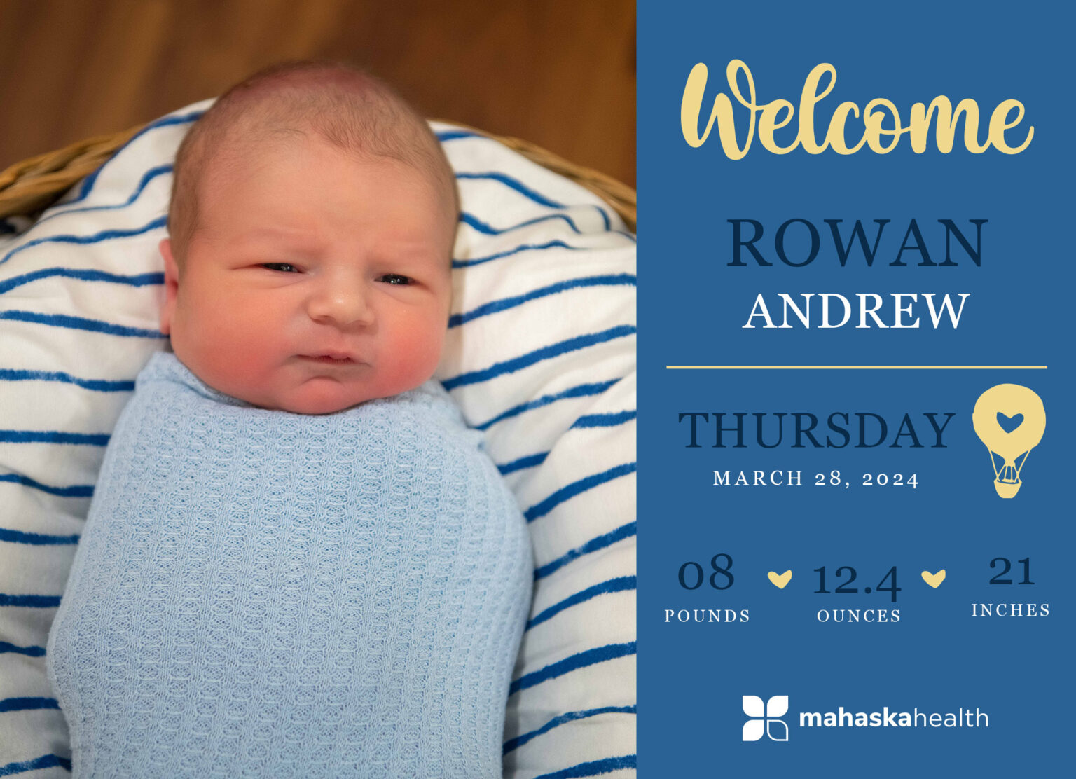 Welcome Rowan Andrew! - Mahaska Health