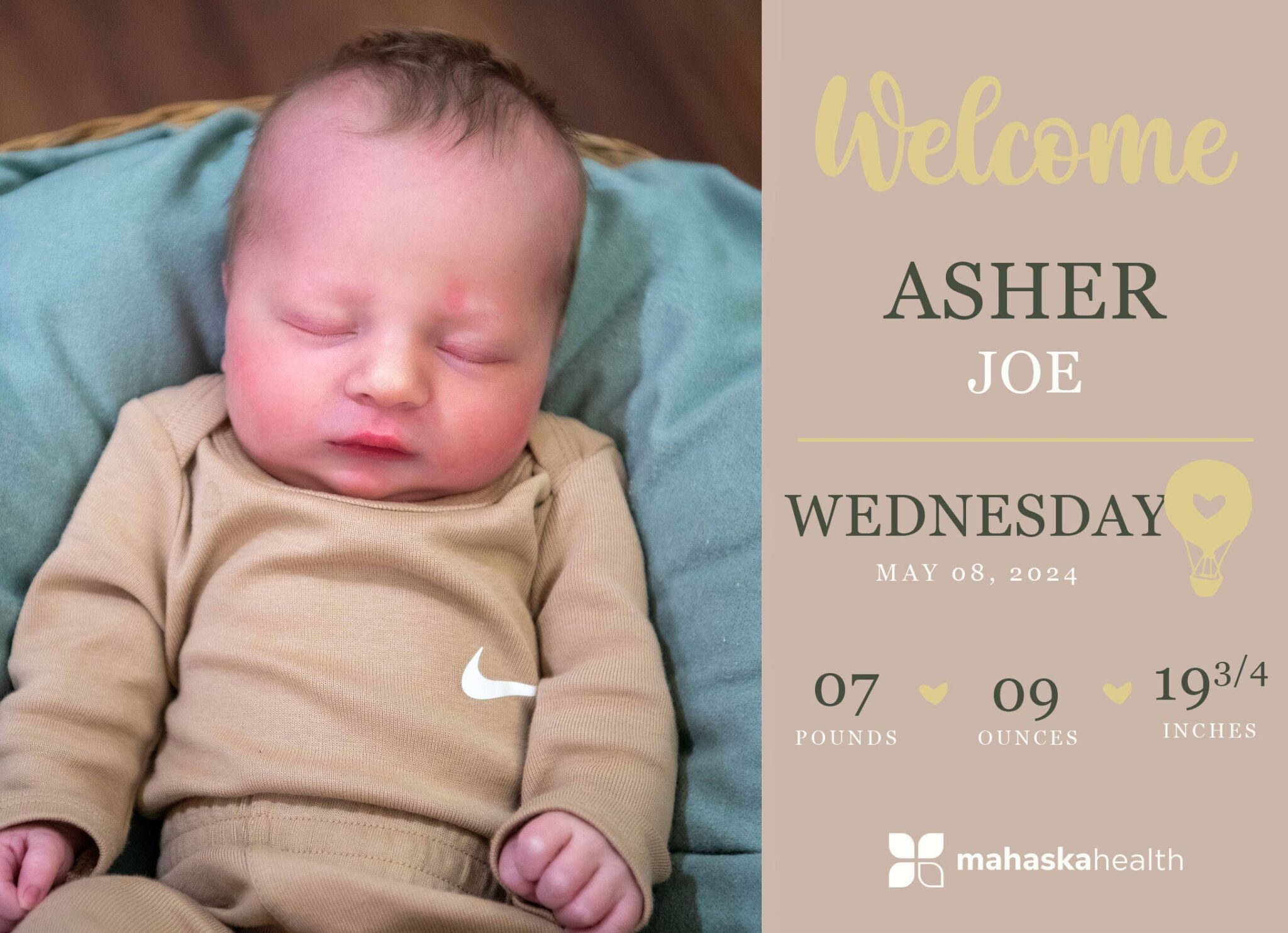 Welcome Asher Joe! - Mahaska Health