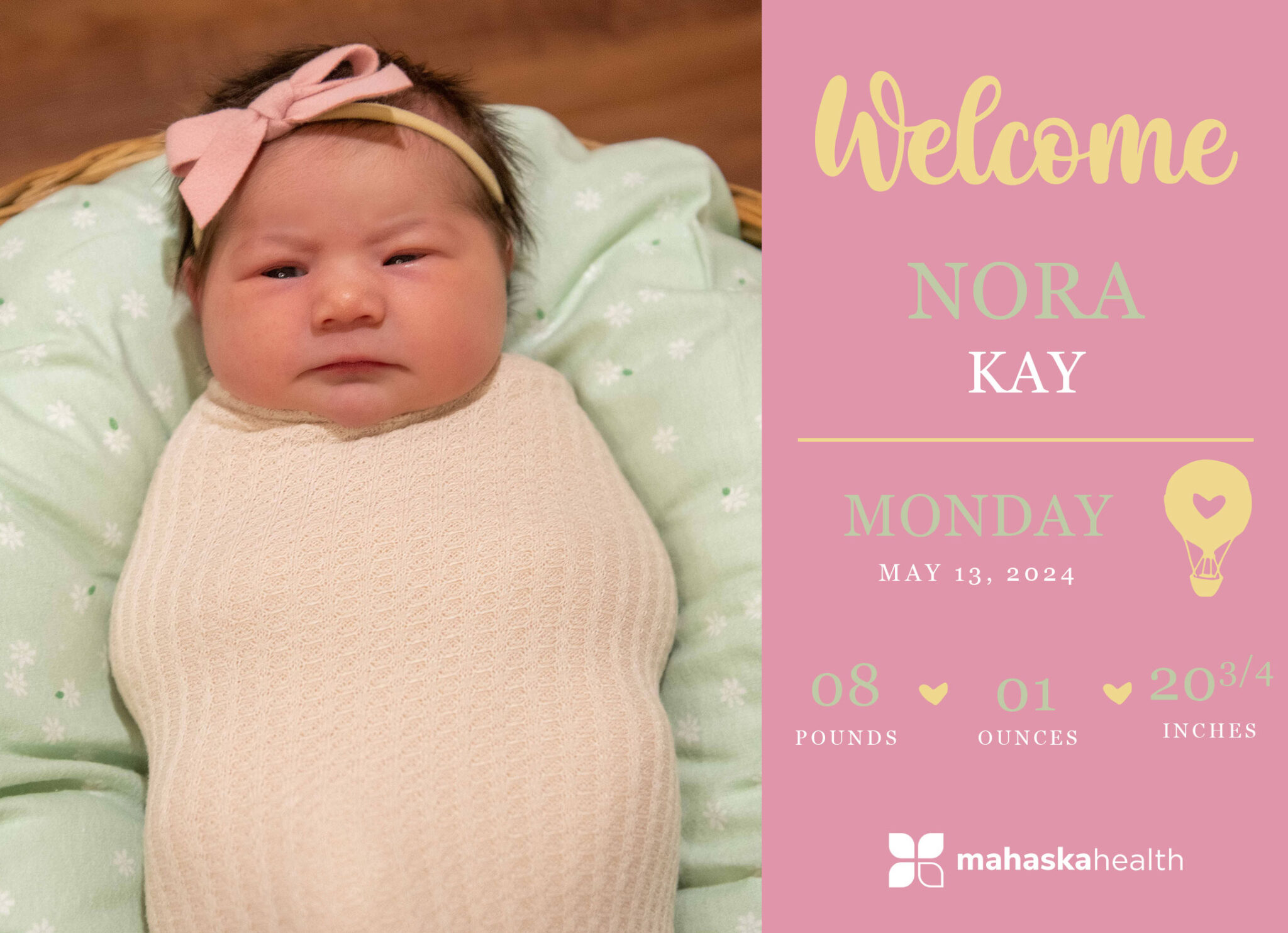 Welcome Nora Kay! - Mahaska Health