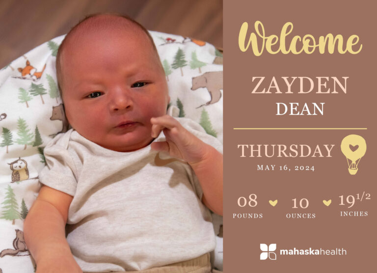 Welcome Zayden Dean! - Mahaska Health