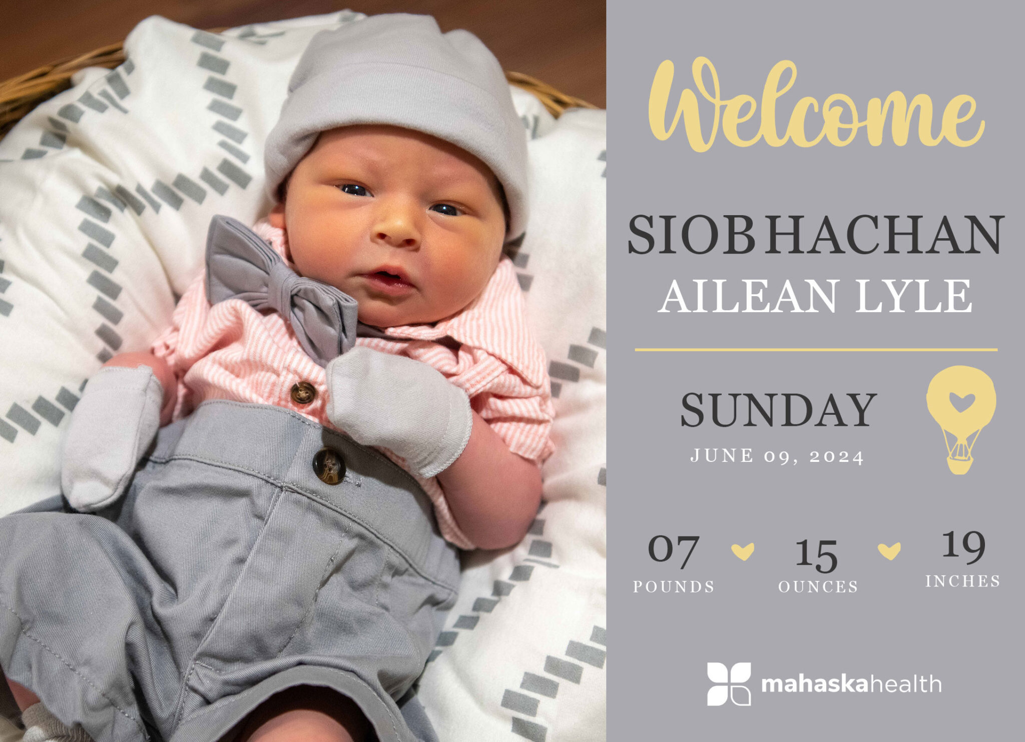 Welcome Siobhachan Ailean Lyle! - Mahaska Health
