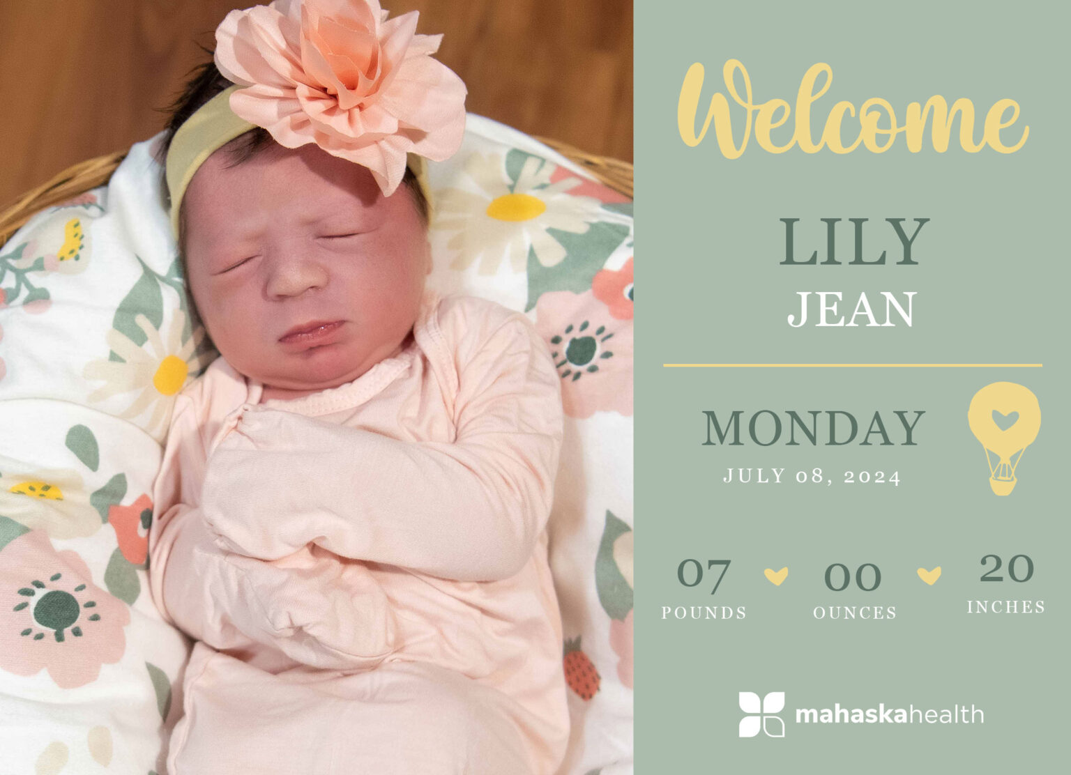 Welcome Lily Jean! - Mahaska Health