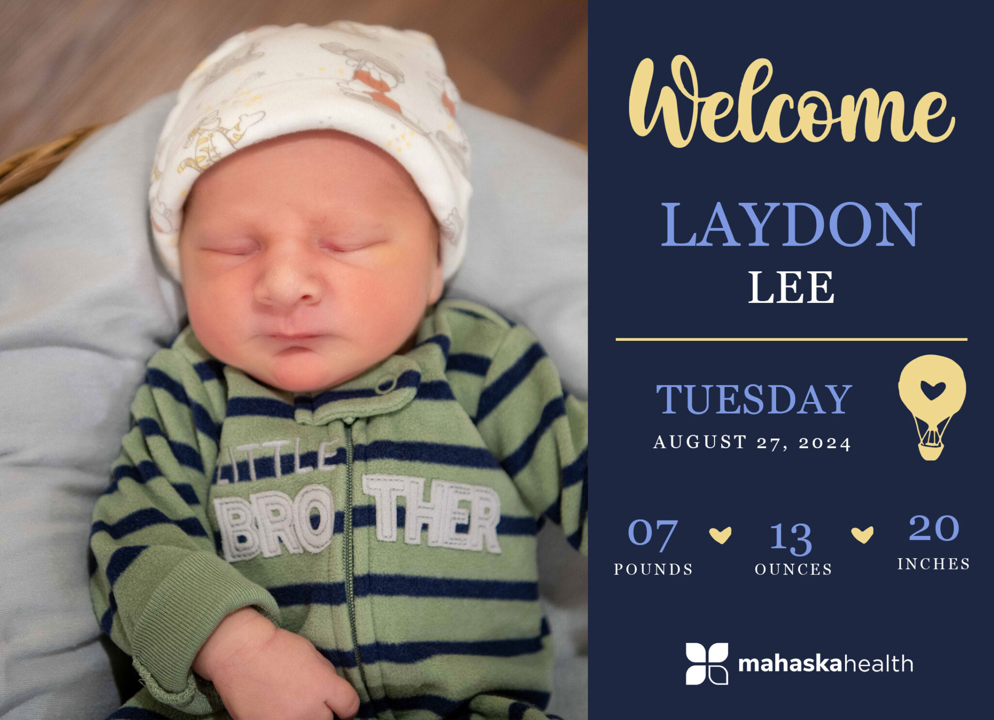 Welcome Laydon Lee! - Mahaska Health