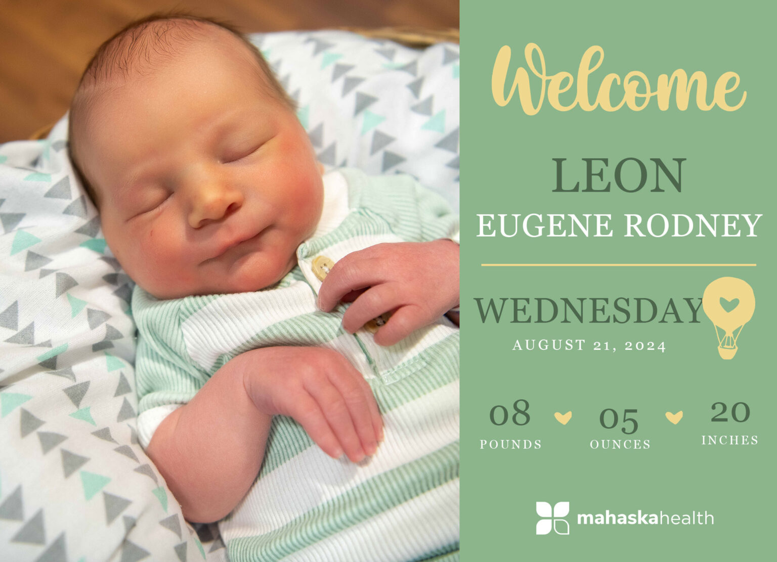 Welcome Leon Eugene Rodney! - Mahaska Health