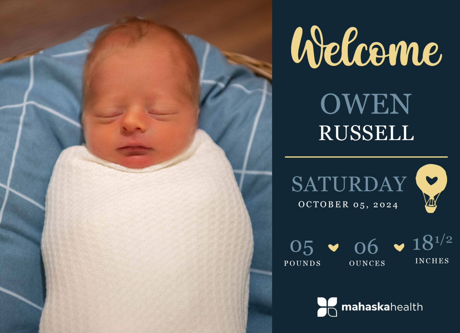 Welcome Owen Russell! - Mahaska Health