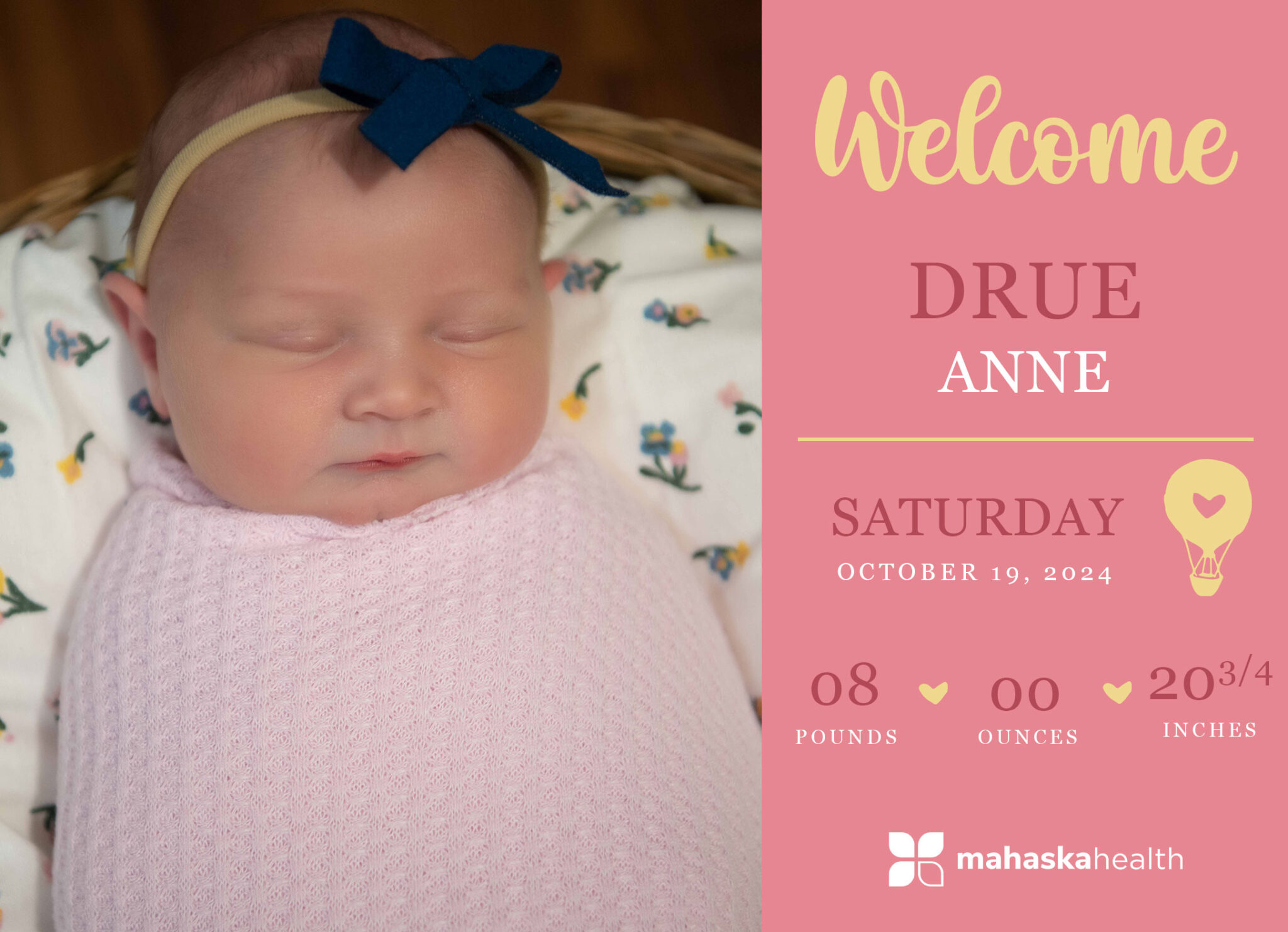Welcome Drue Anne! - Mahaska Health