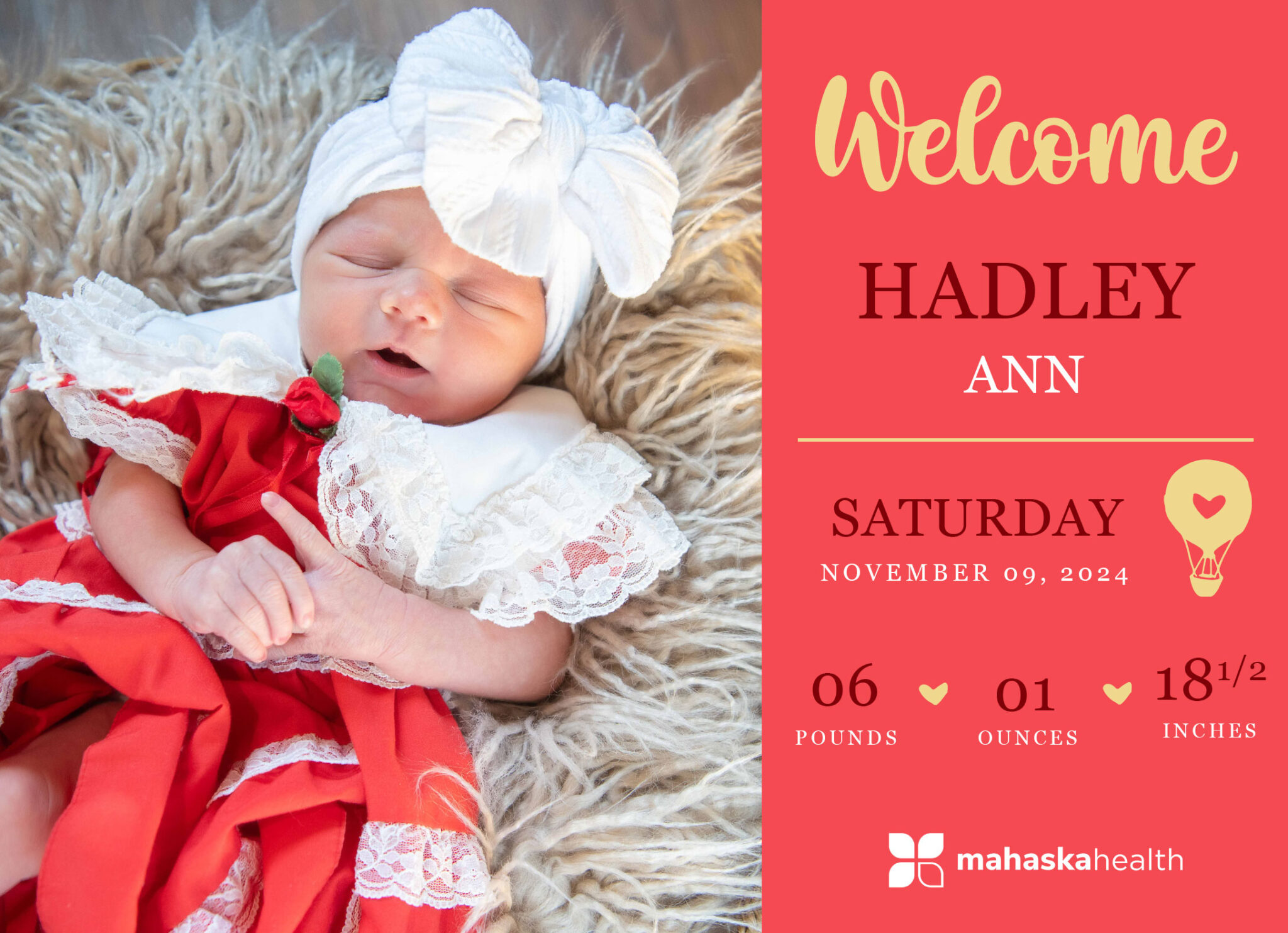 Welcome Hadley Ann! - Mahaska Health