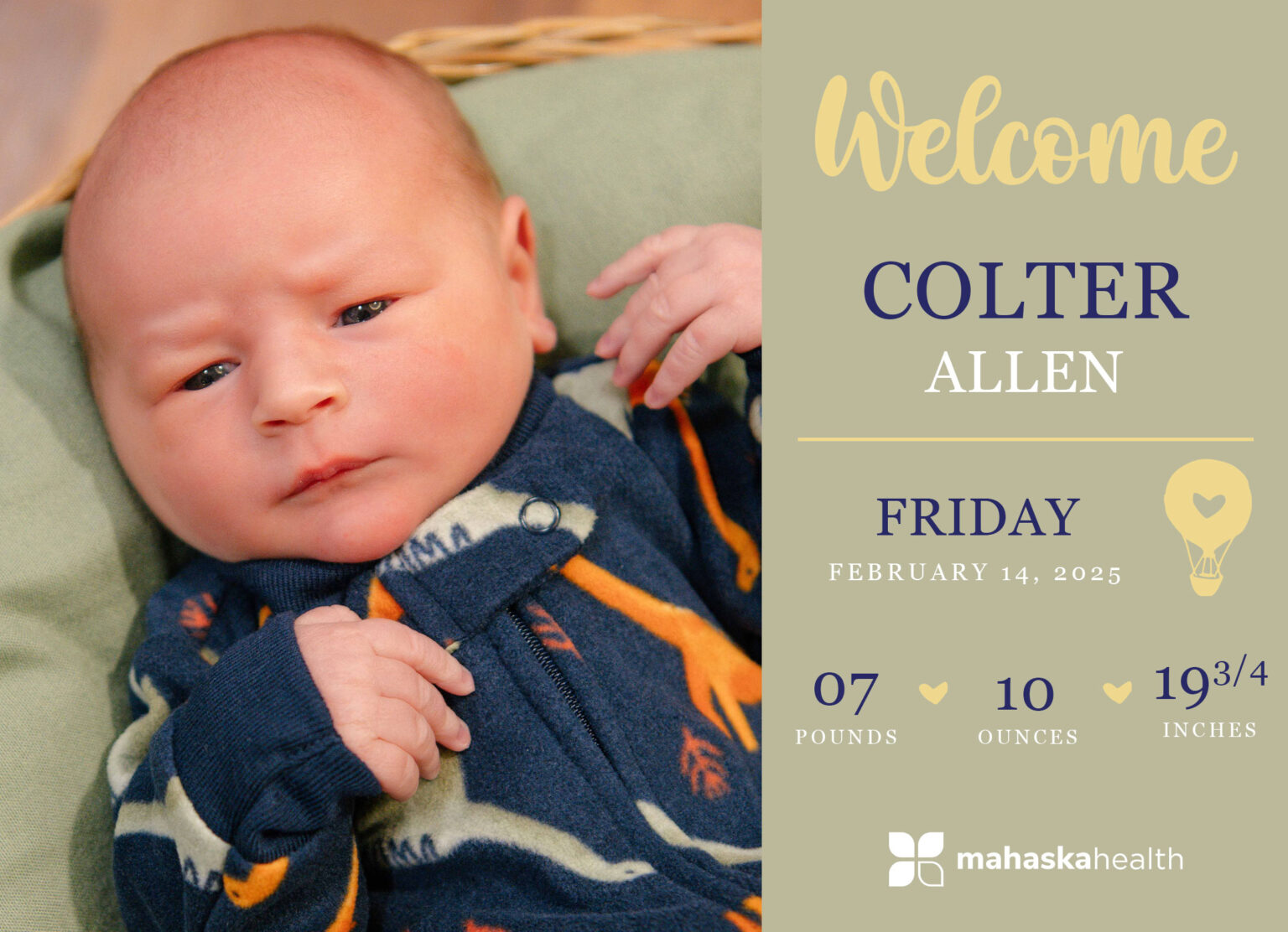 Welcome Colter Allen! - Mahaska Health