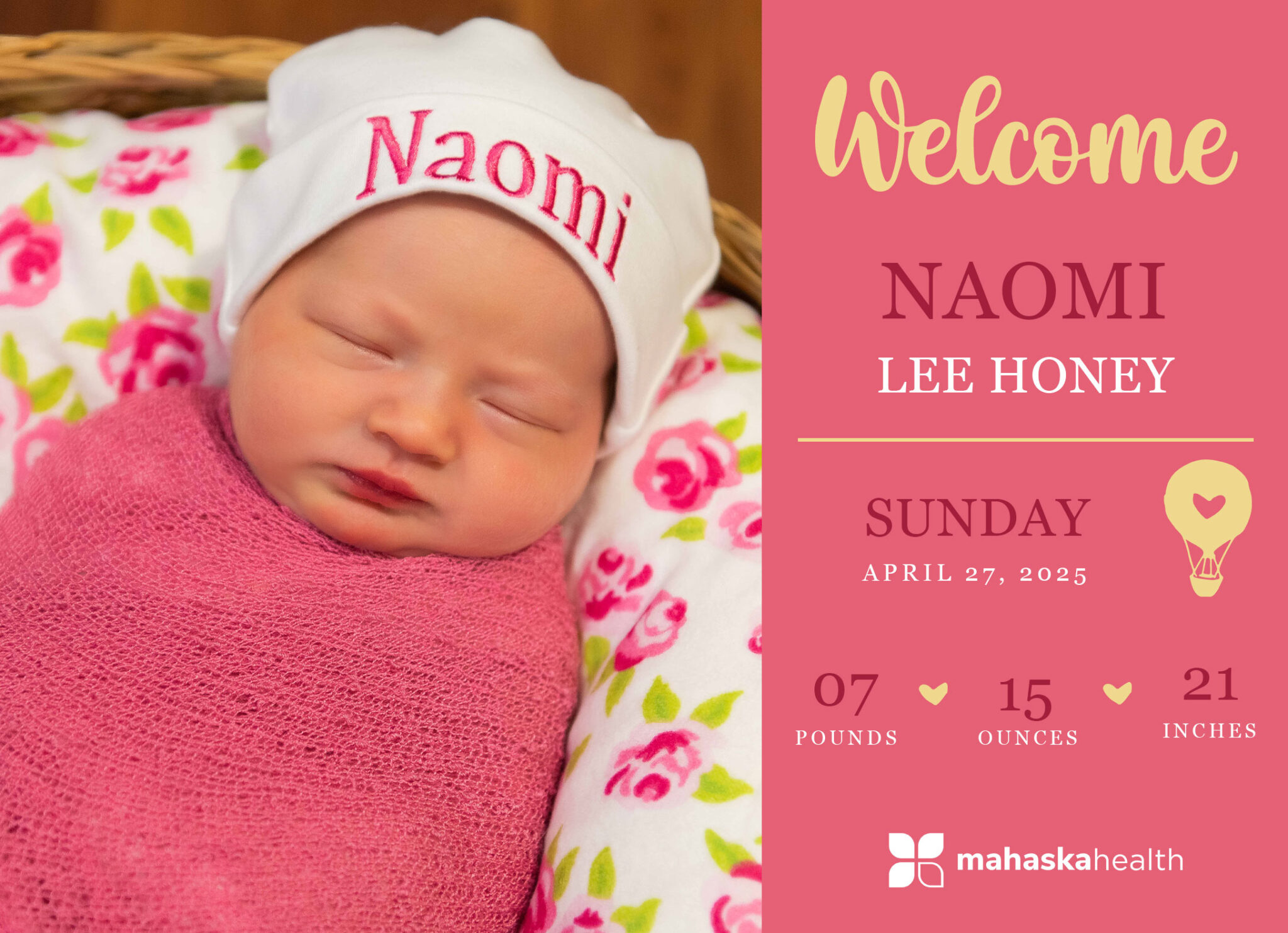 Welcome Naomi Lee Honey! - Mahaska Health