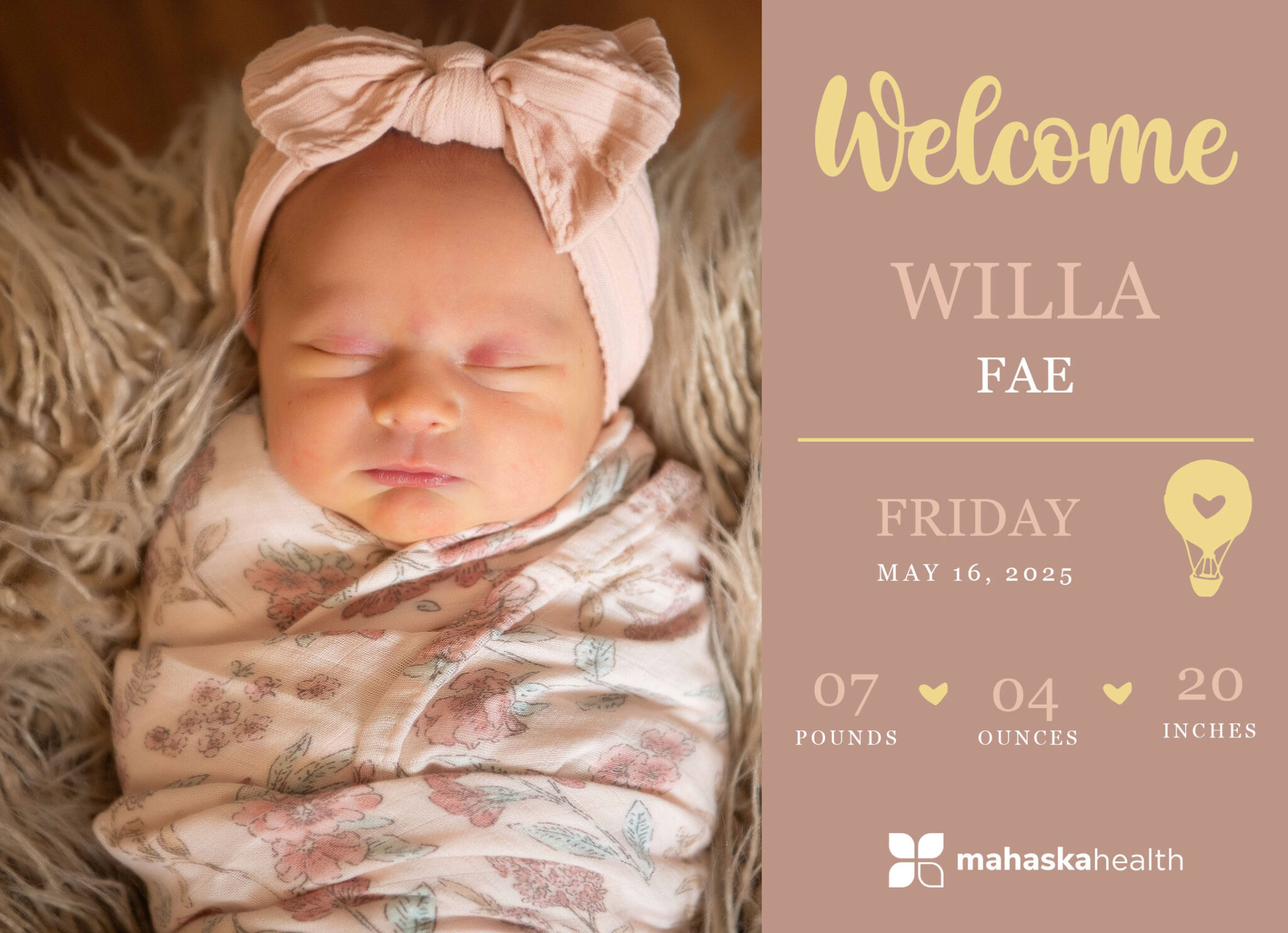 Welcome Willa Fae! - Mahaska Health