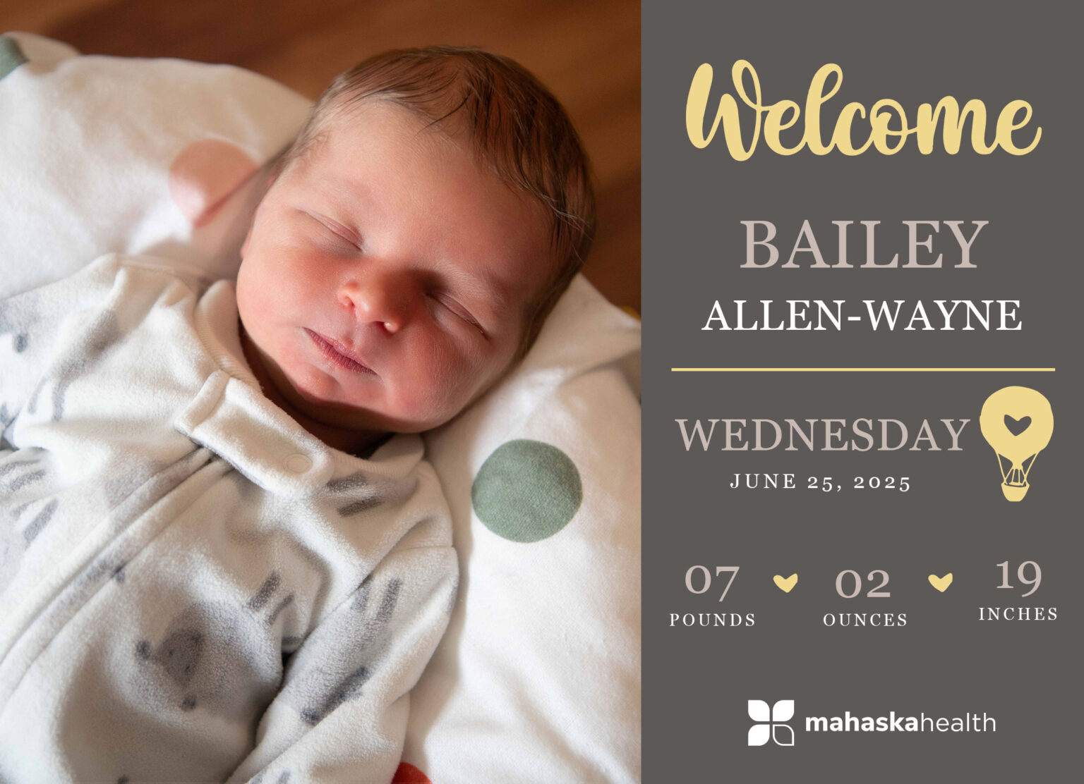 Welcome Bailey Allen-Wayne! - Mahaska Health