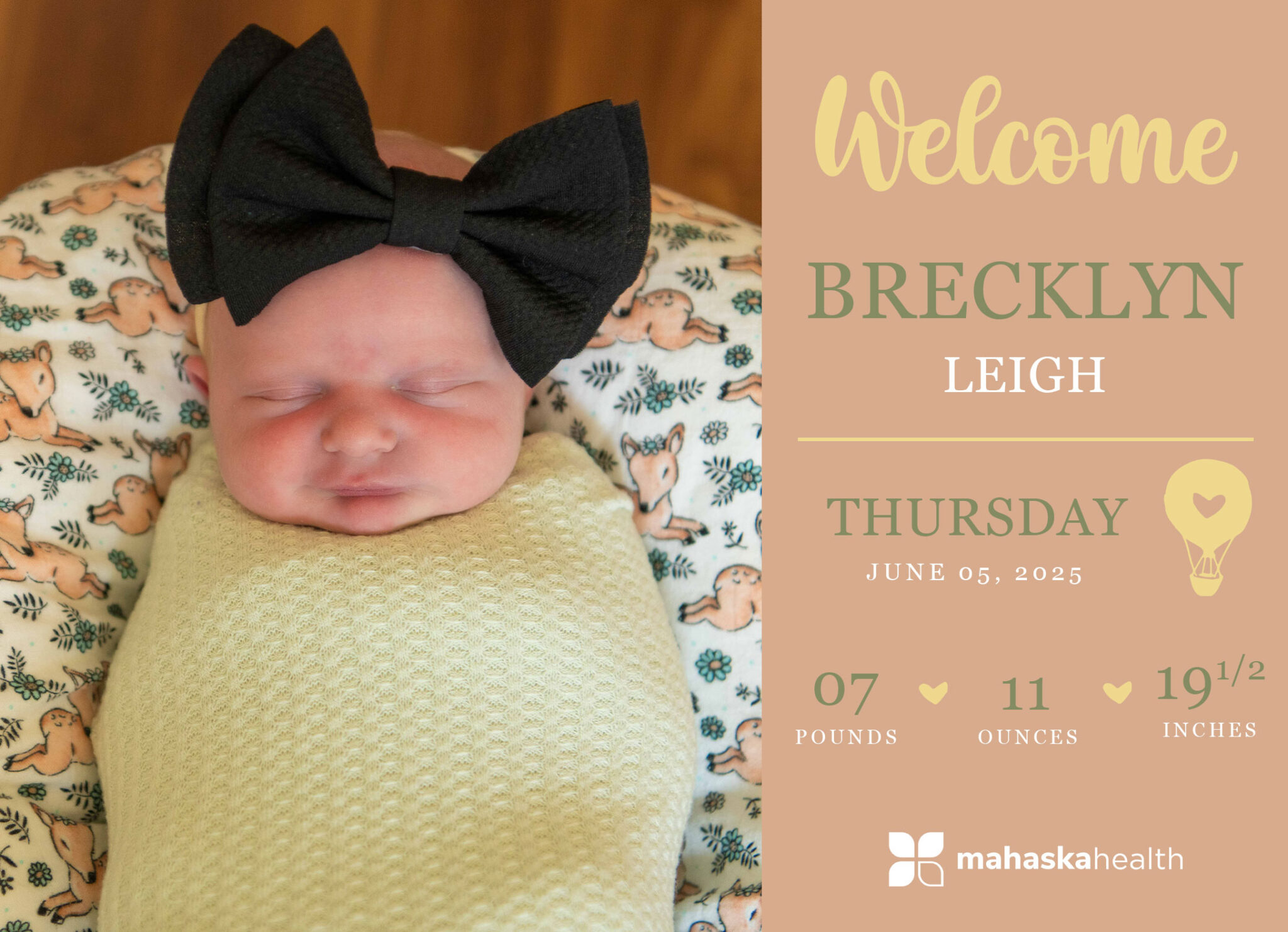 Welcome Brecklyn Leigh! - Mahaska Health