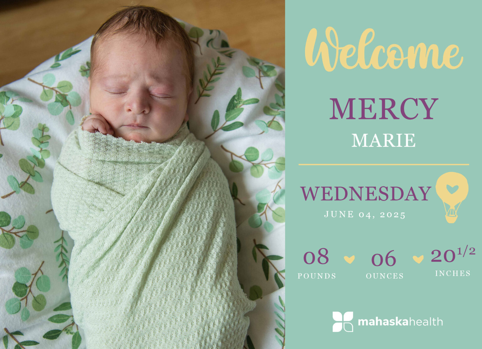 Welcome Mercy Marie! - Mahaska Health