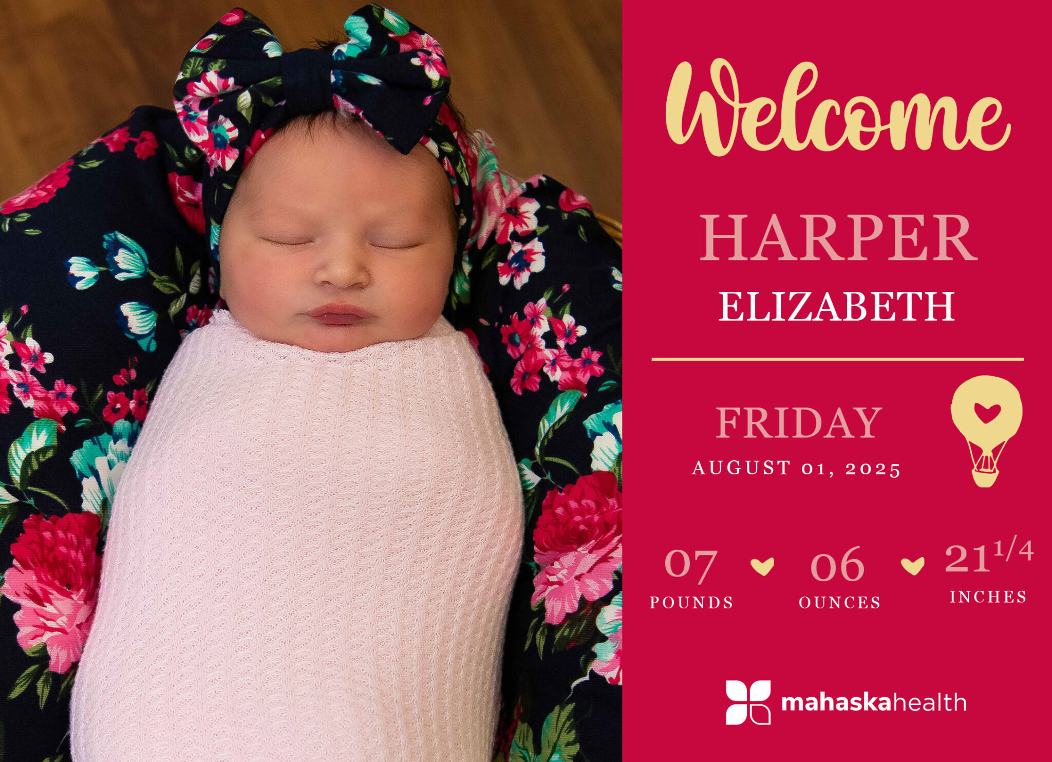 Welcome Harper Elizabeth! - Mahaska Health