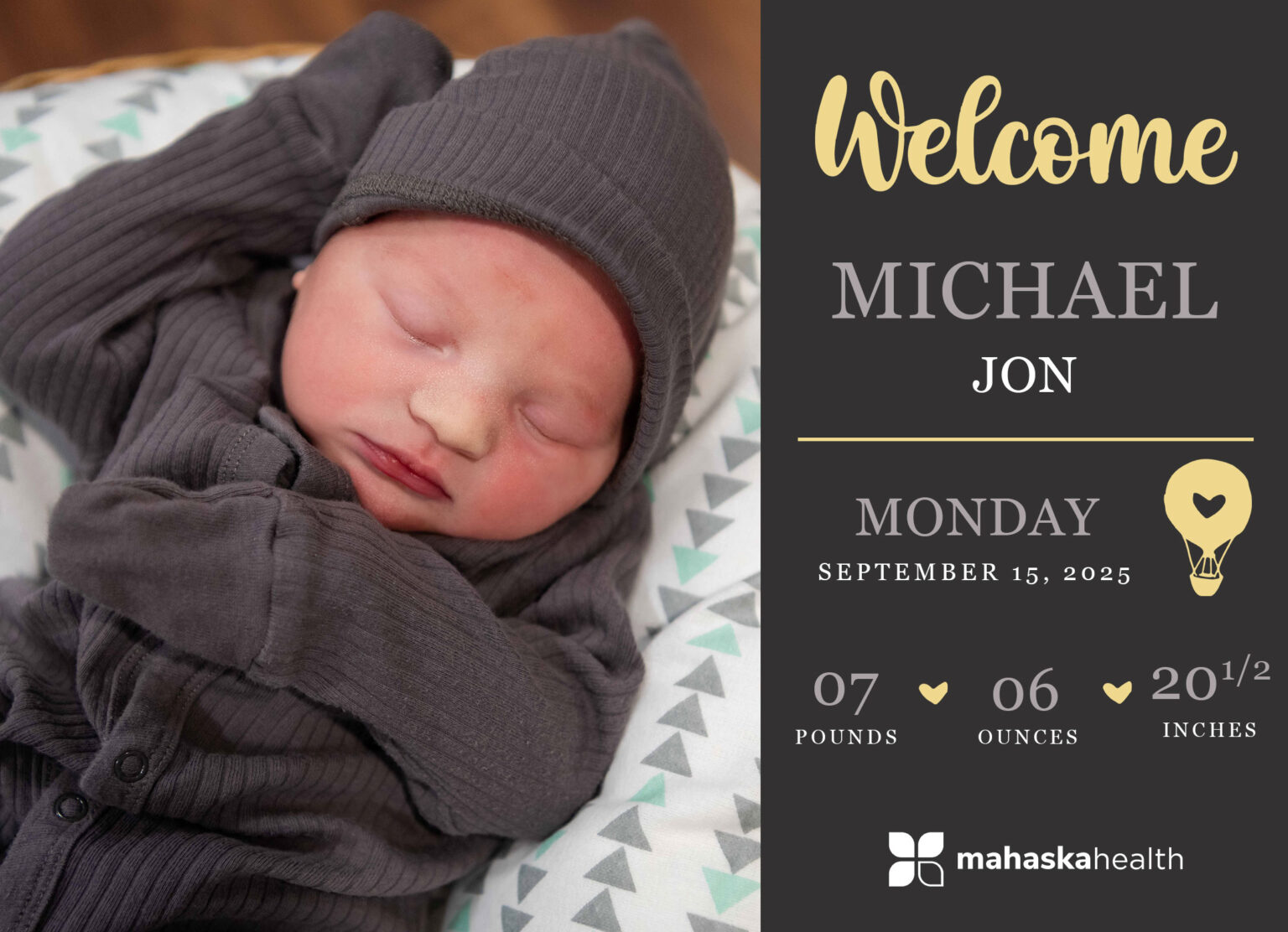 Welcome Michael Jon! - Mahaska Health