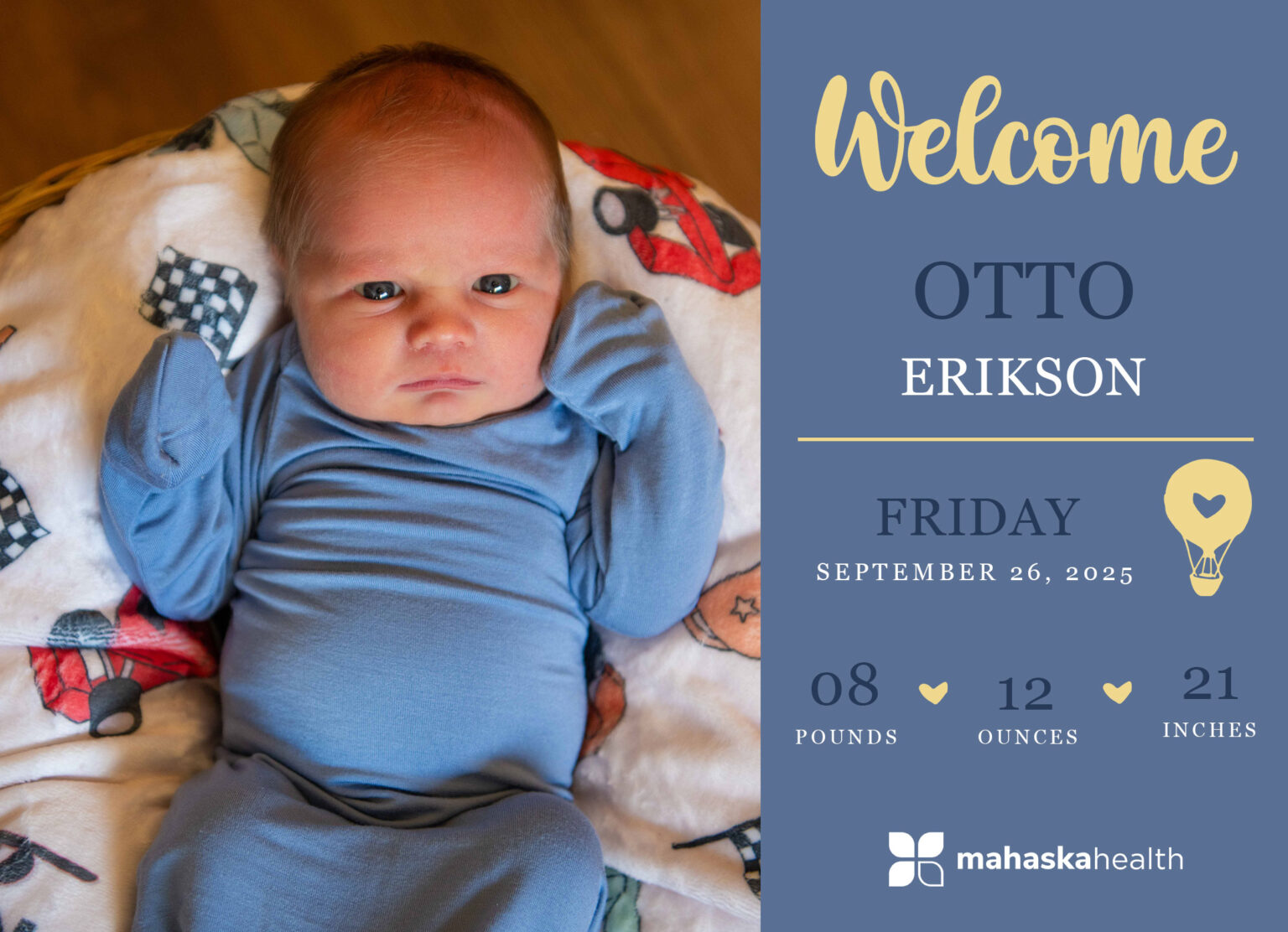 Welcome Otto Erikson! - Mahaska Health