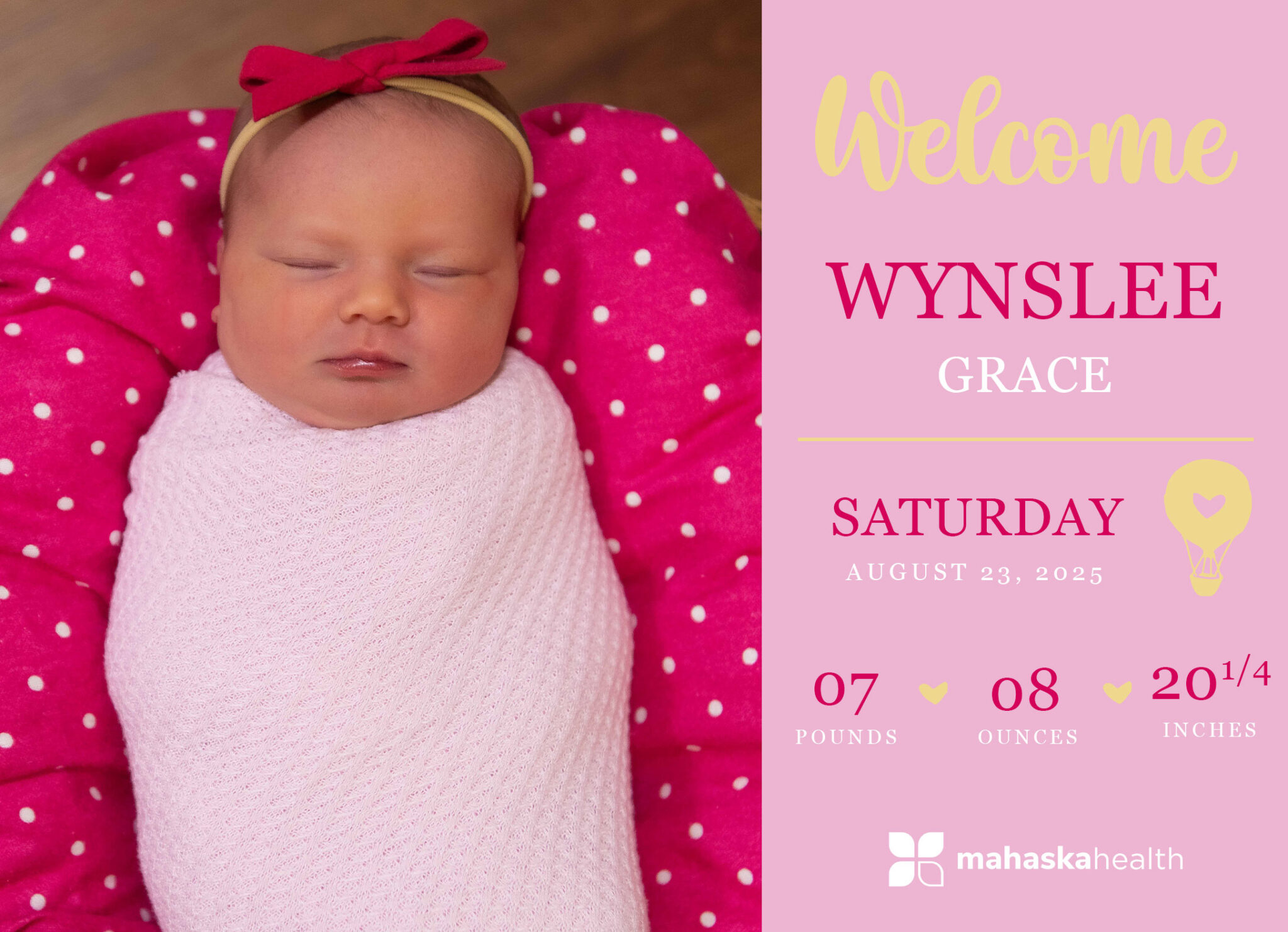 Welcome Wynslee Grace! - Mahaska Health