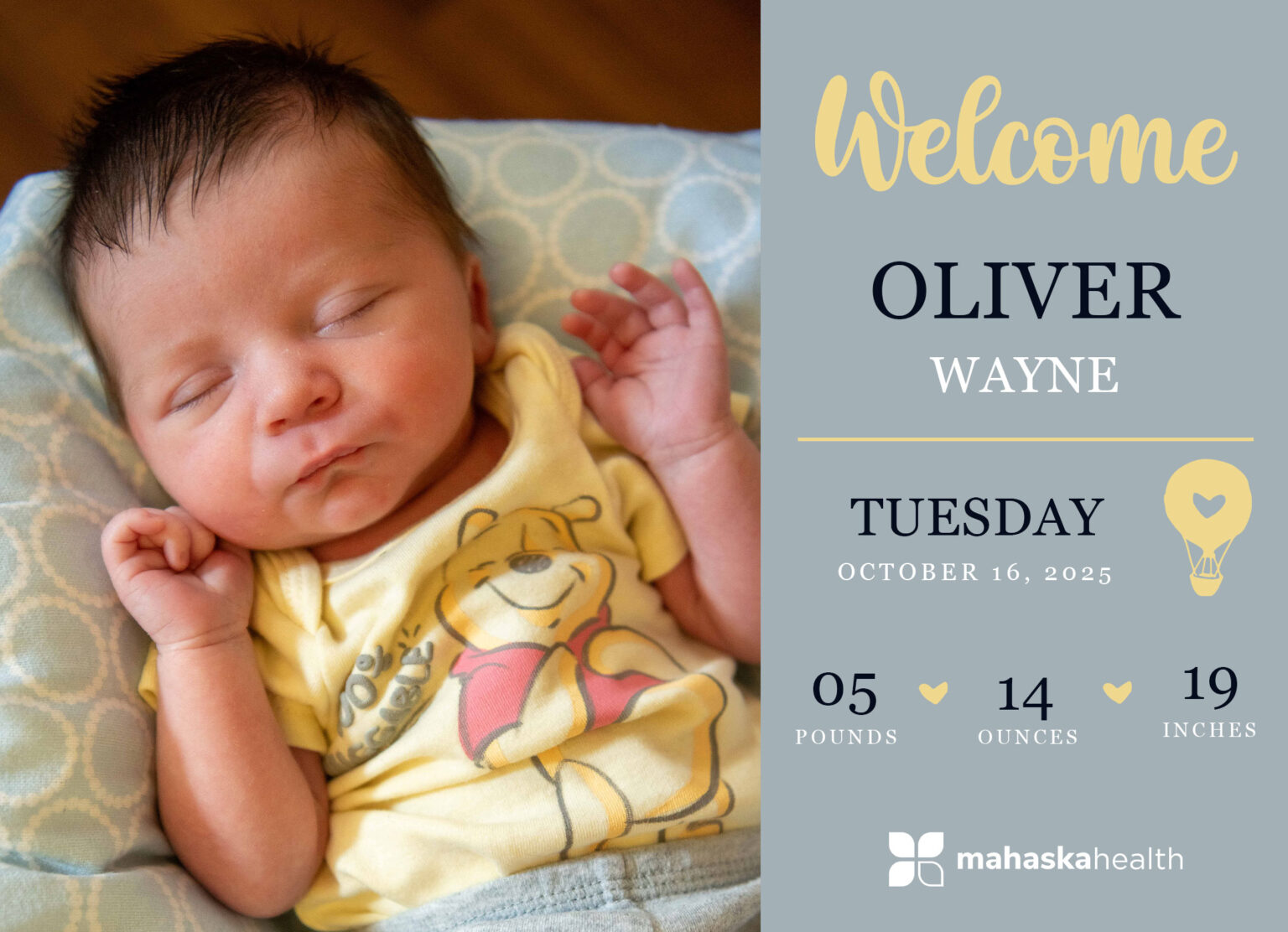 Welcome Oliver Wayne! - Mahaska Health