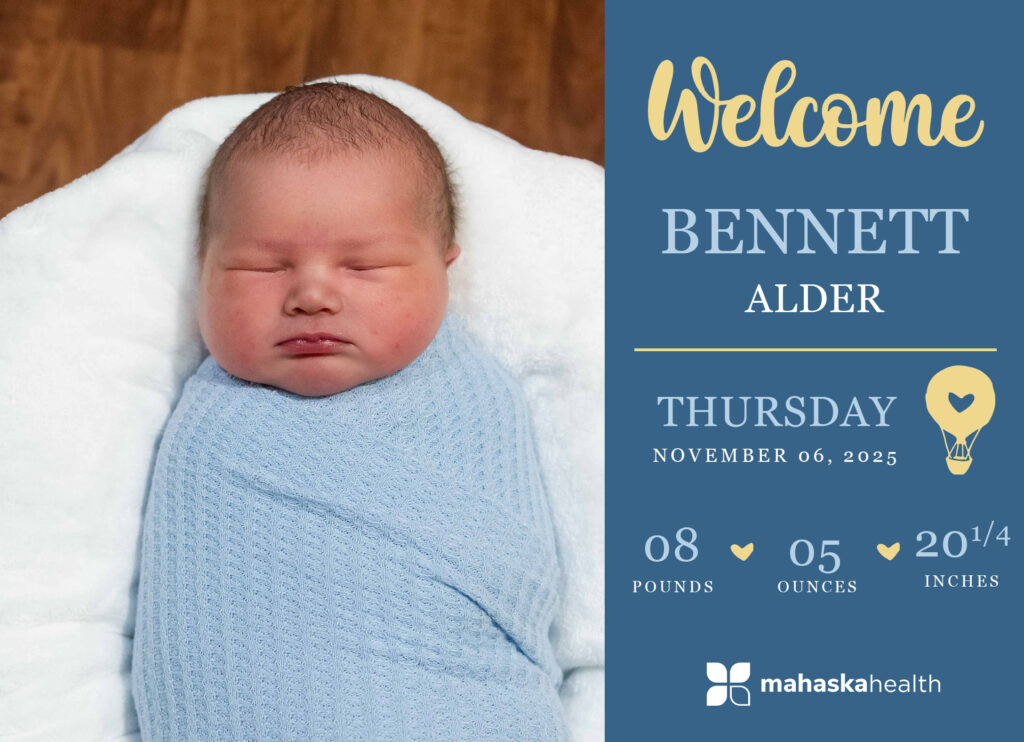 Welcome Bennett Alder! - Mahaska Health