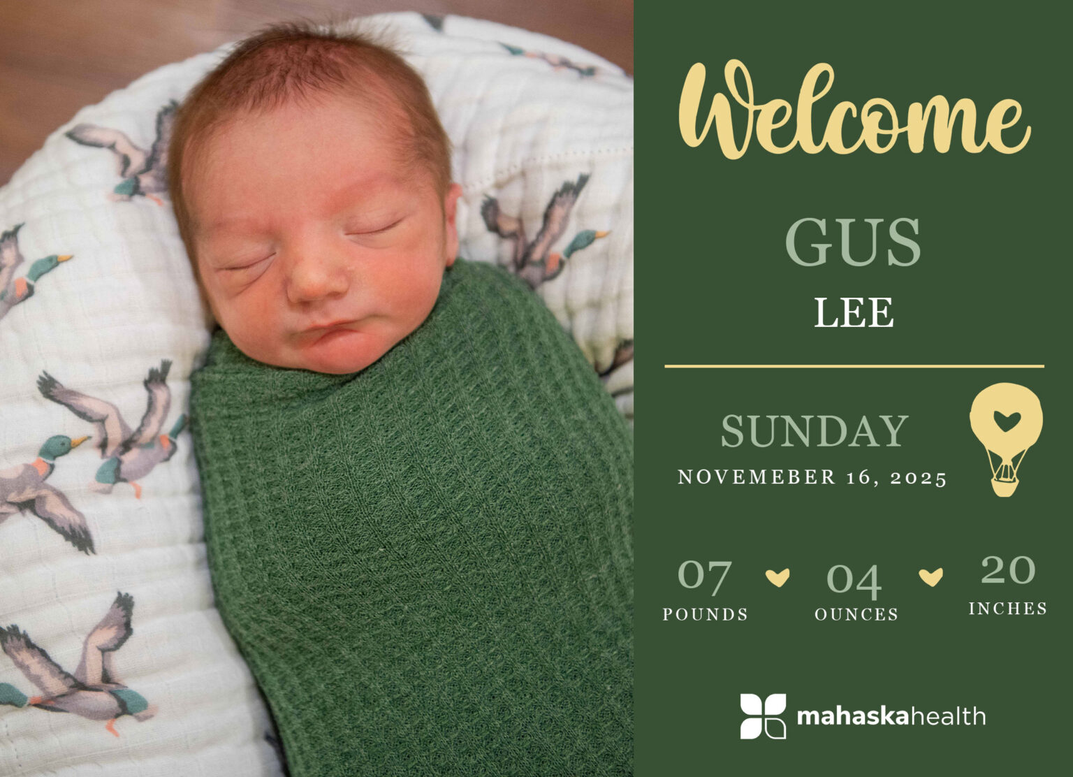 Welcome Gus Lee! - Mahaska Health