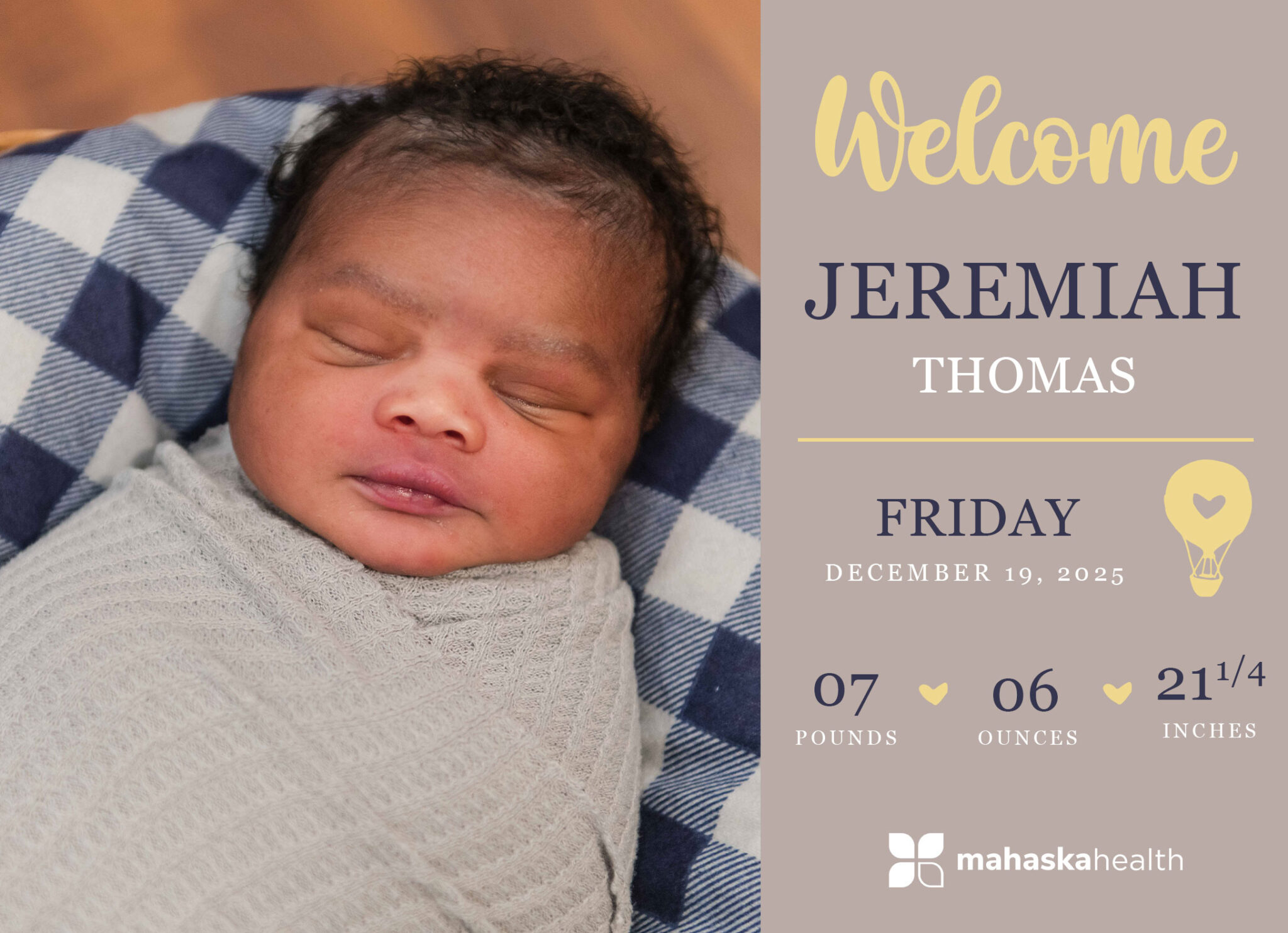 Welcome Jeremiah Thomas! - Mahaska Health