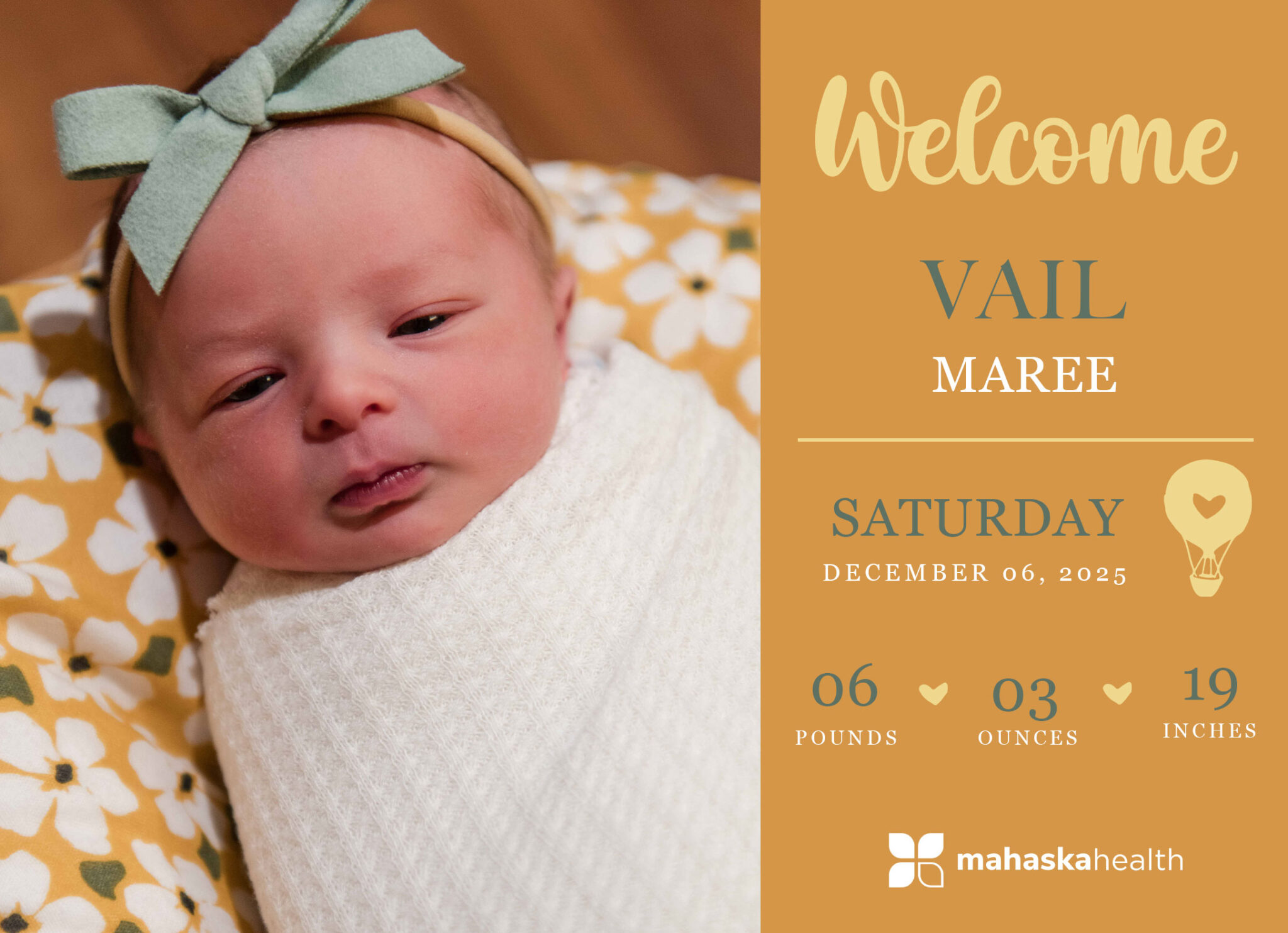 Welcome Vail Maree! - Mahaska Health