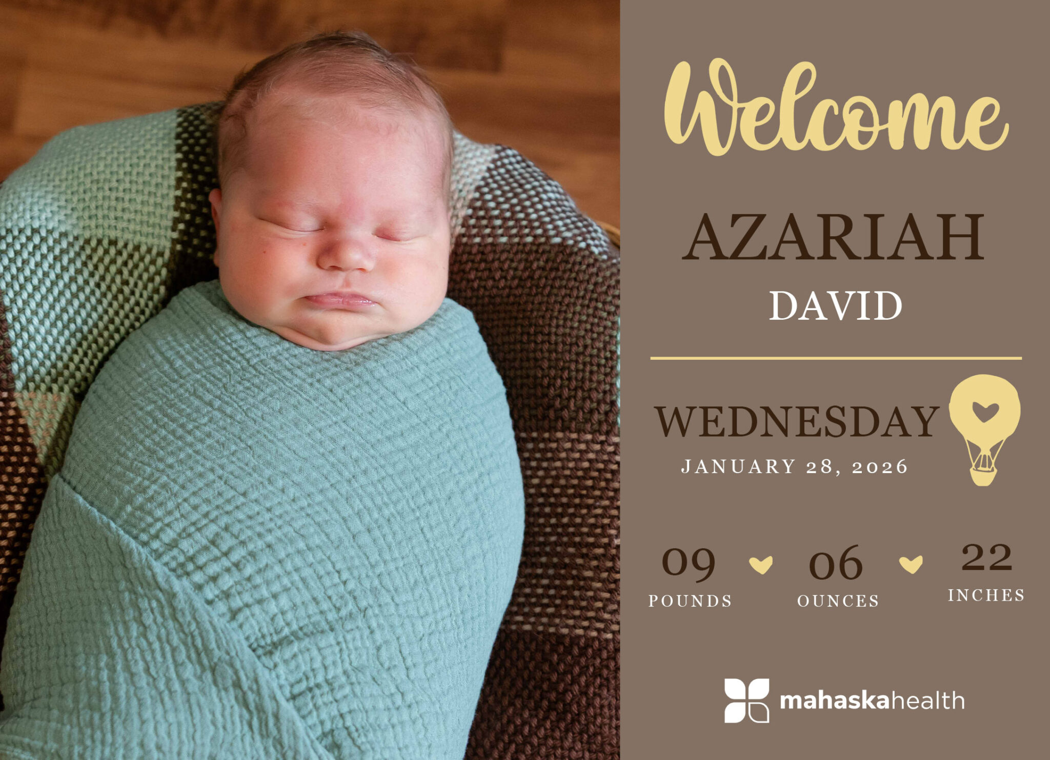 Welcome Azariah David! - Mahaska Health