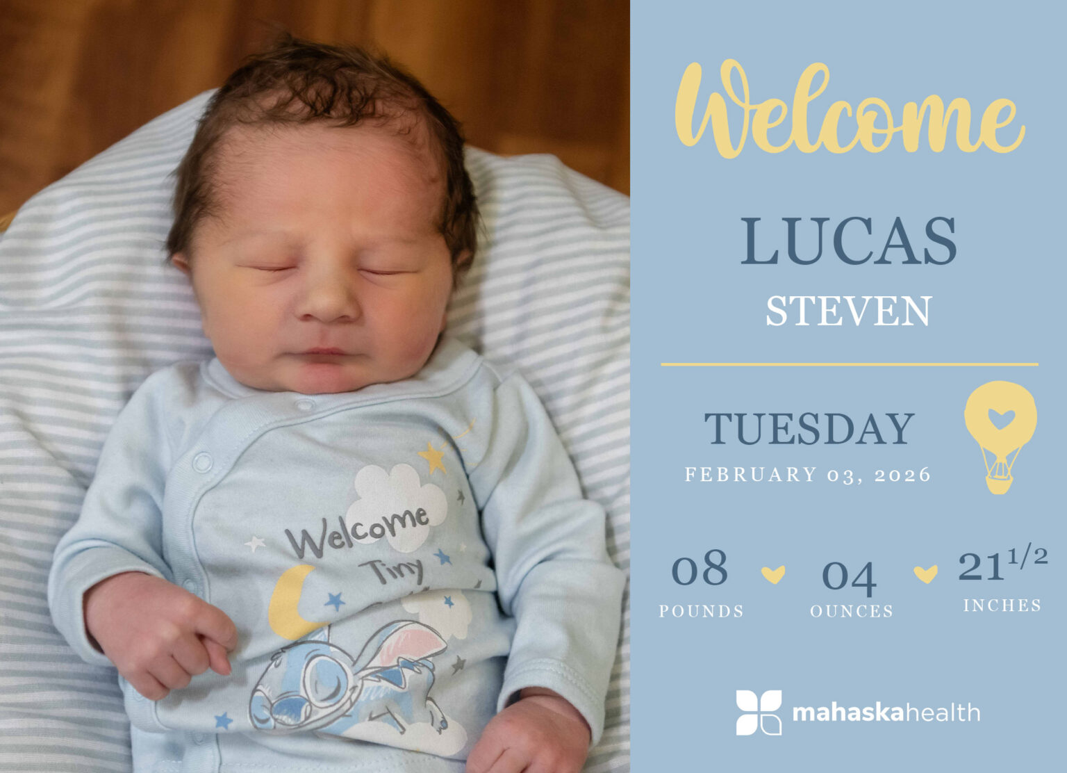 Welcome Lucas Steven! - Mahaska Health